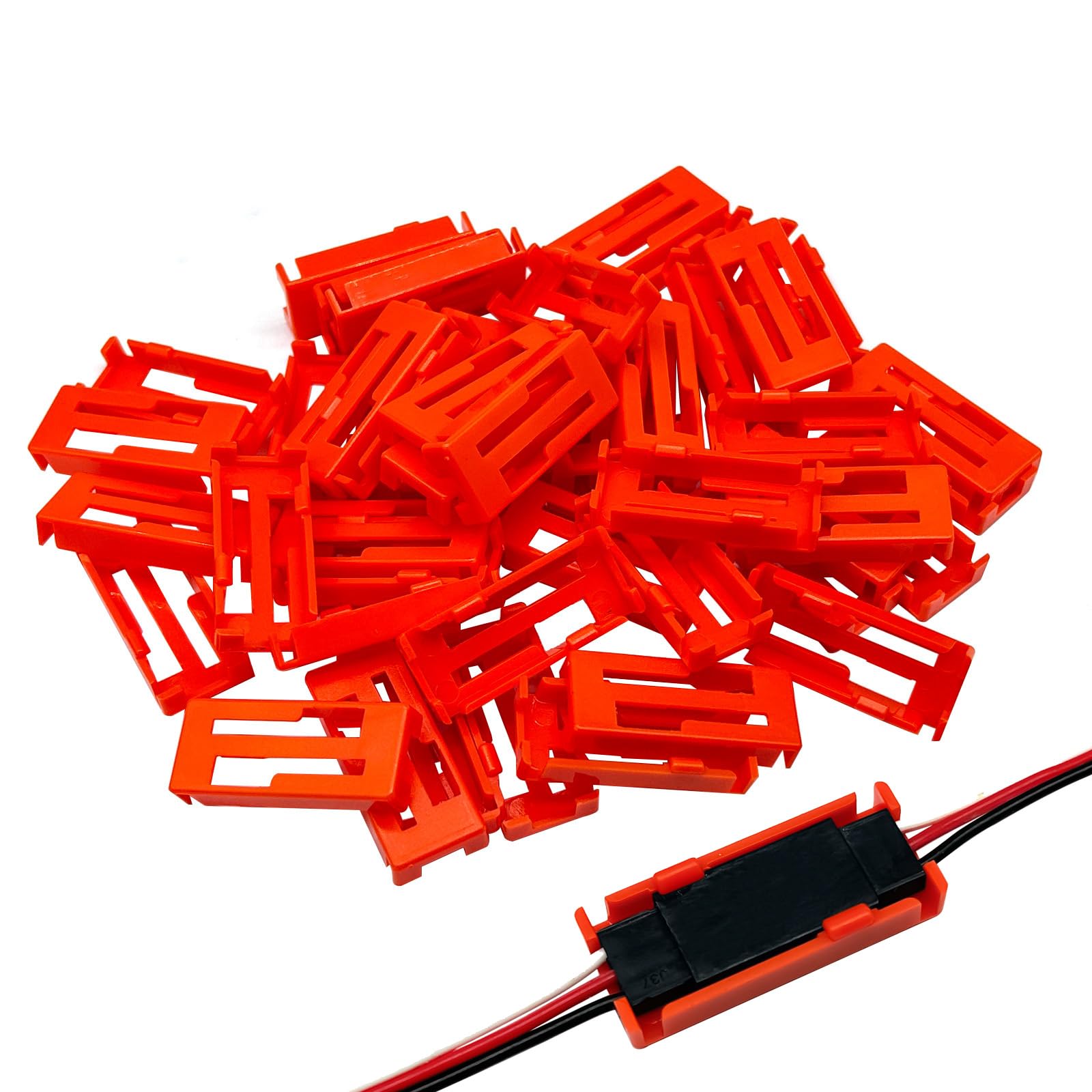 Amazon.com: 50Pcs ABS Servo Extension Cable Safety Connector Clips Lead ...