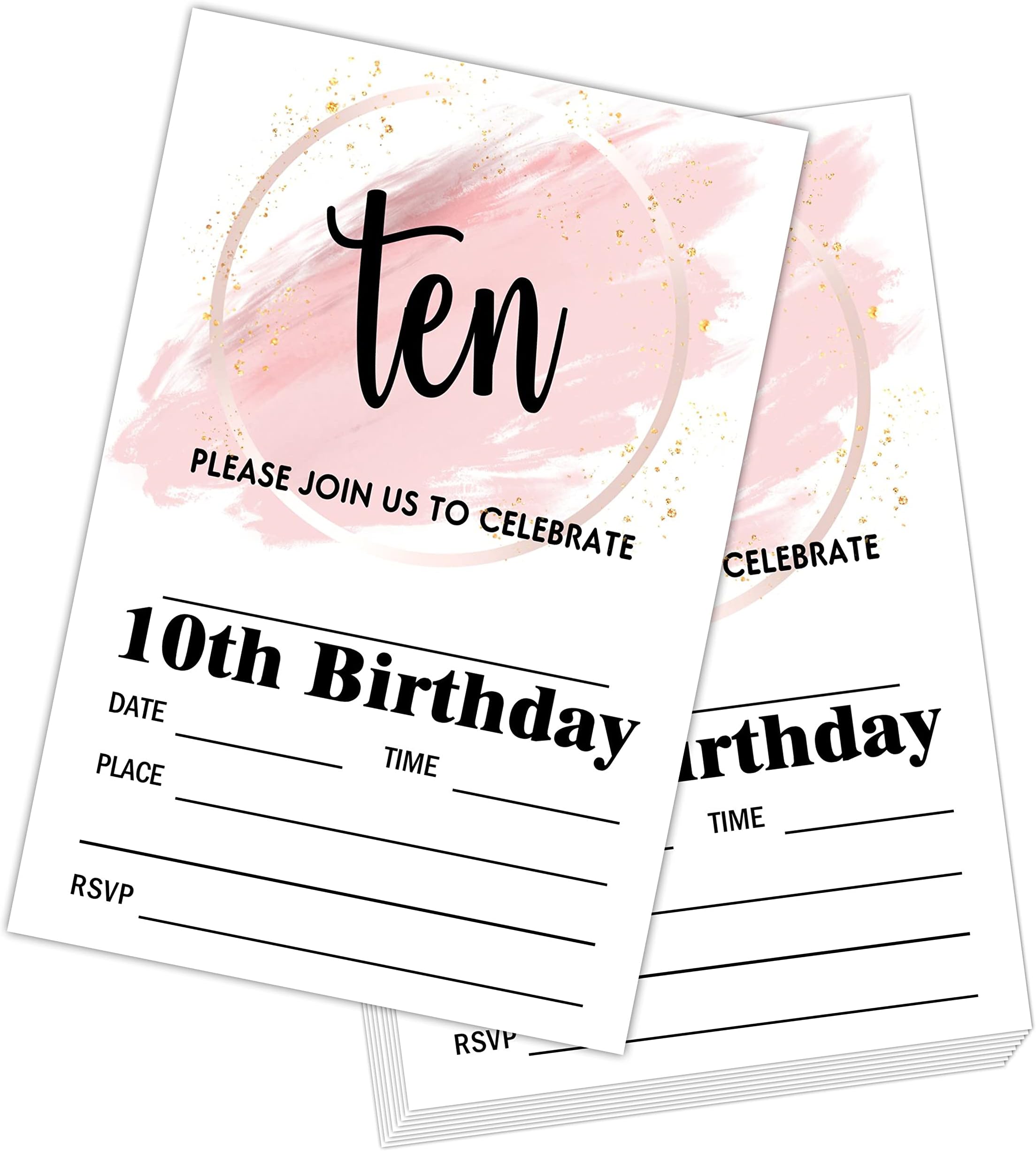 Amazon.com : OICPYD 10th Birthday Invitations, Double Digits Theme ...