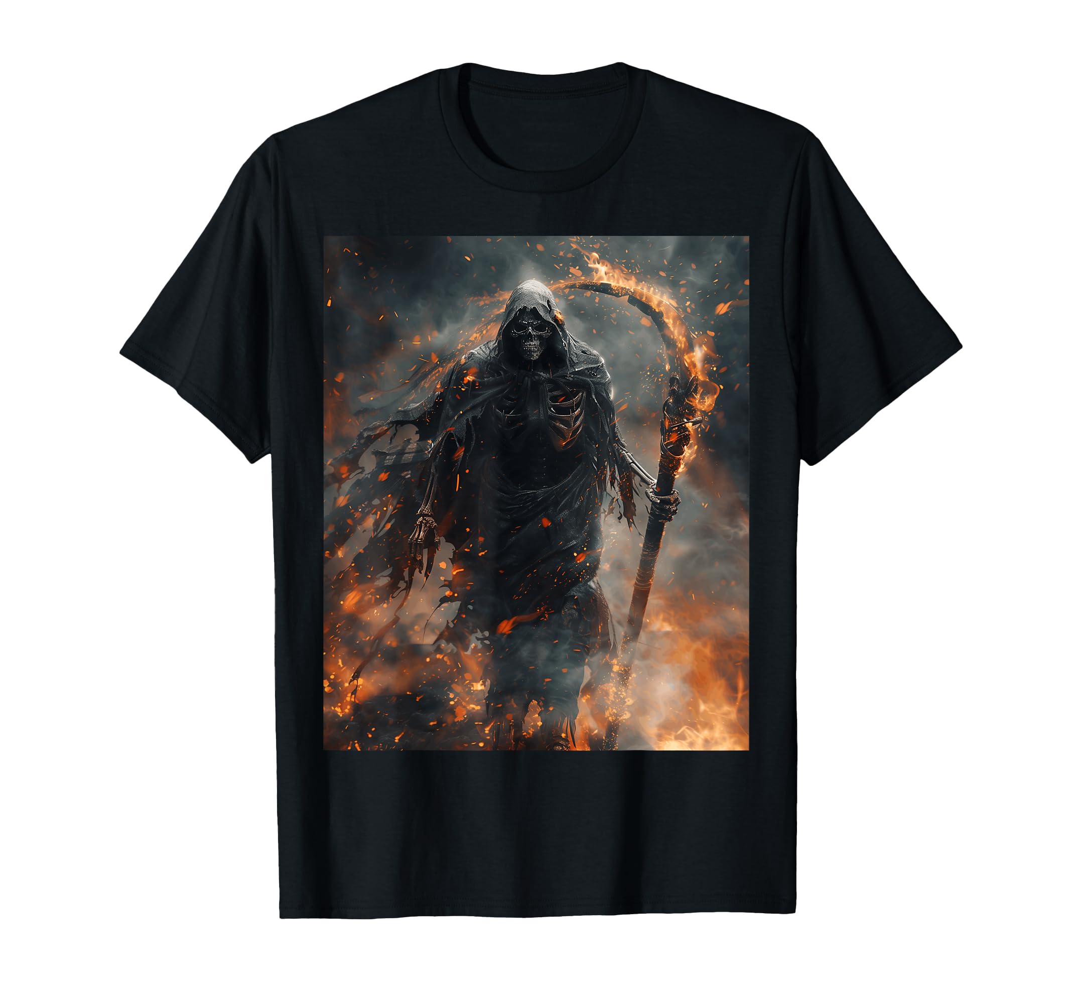 Amazon.com: Mythical Grim Reaper with Burning Sickle T-Shirt : Clothing ...