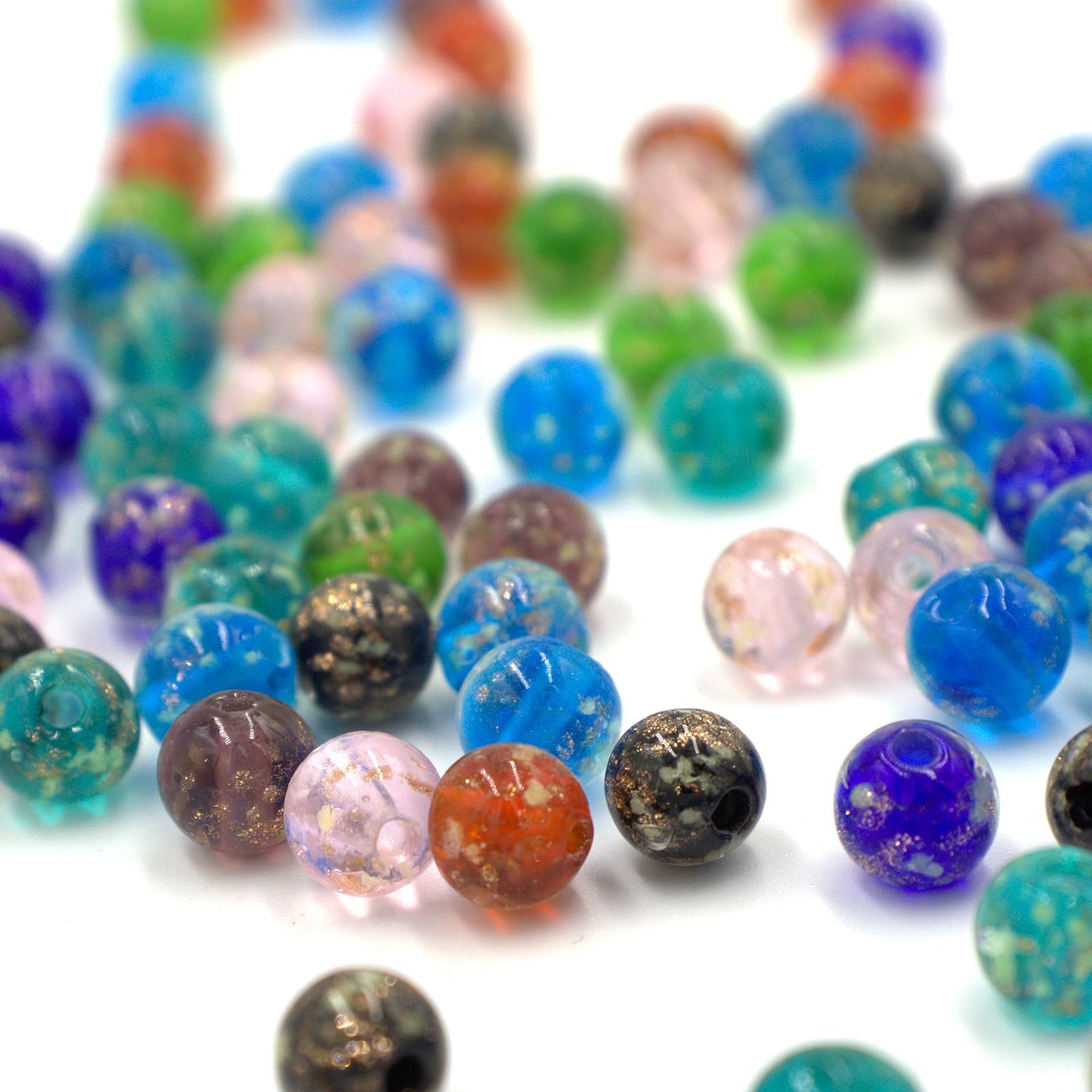 Amazon.com: 8mm 200pcs Glow in The Dark Glass Beads with Holes for ...