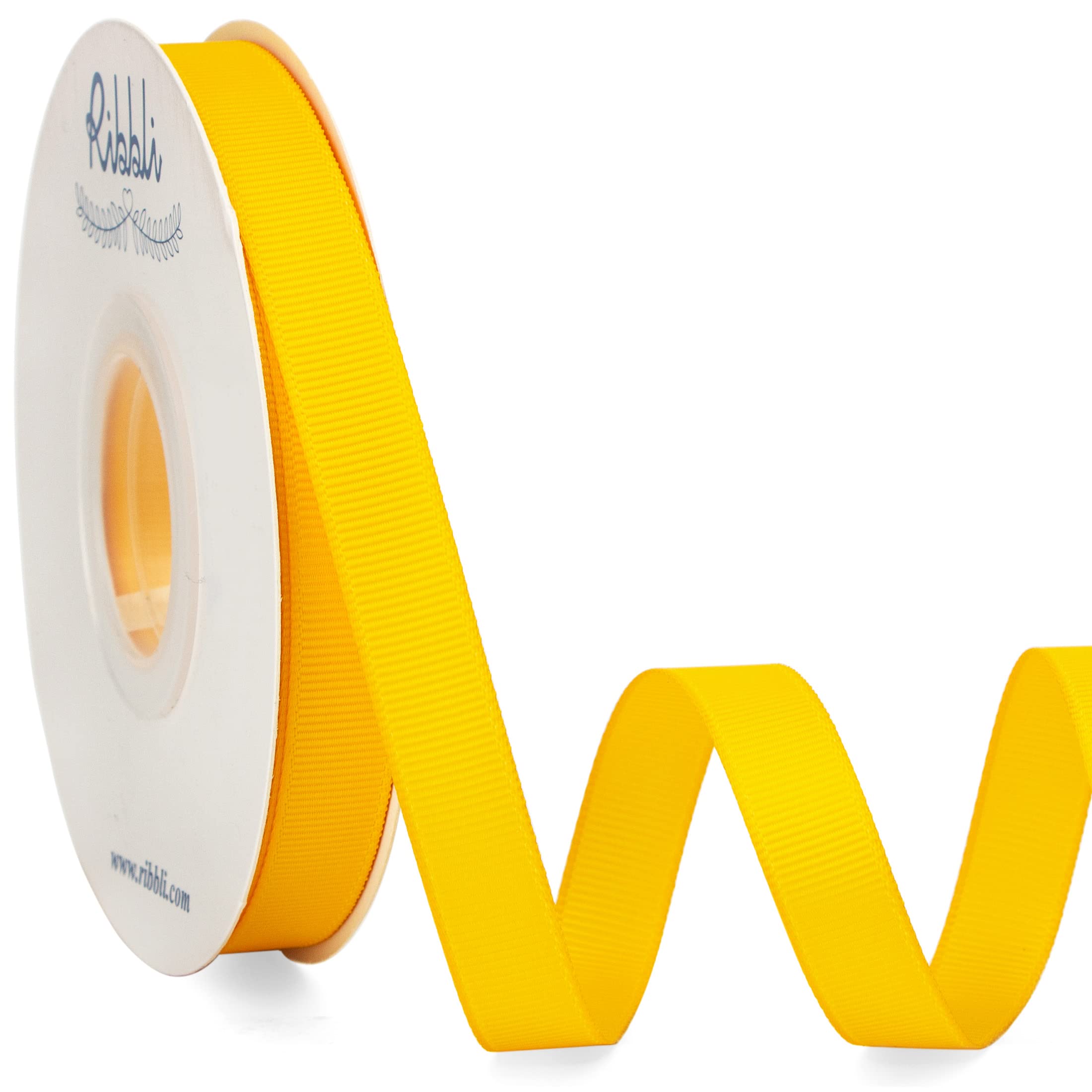 Amazon.com: Ribbli Maize Yellow Grosgrain Ribbon, 1/2 inches x ...