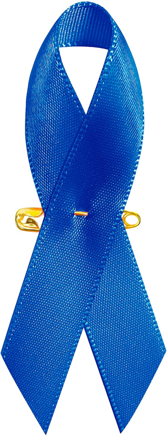 Amazon.com: Curvier 100PCS Blue Satin Awareness Ribbons Lapel Pins ...