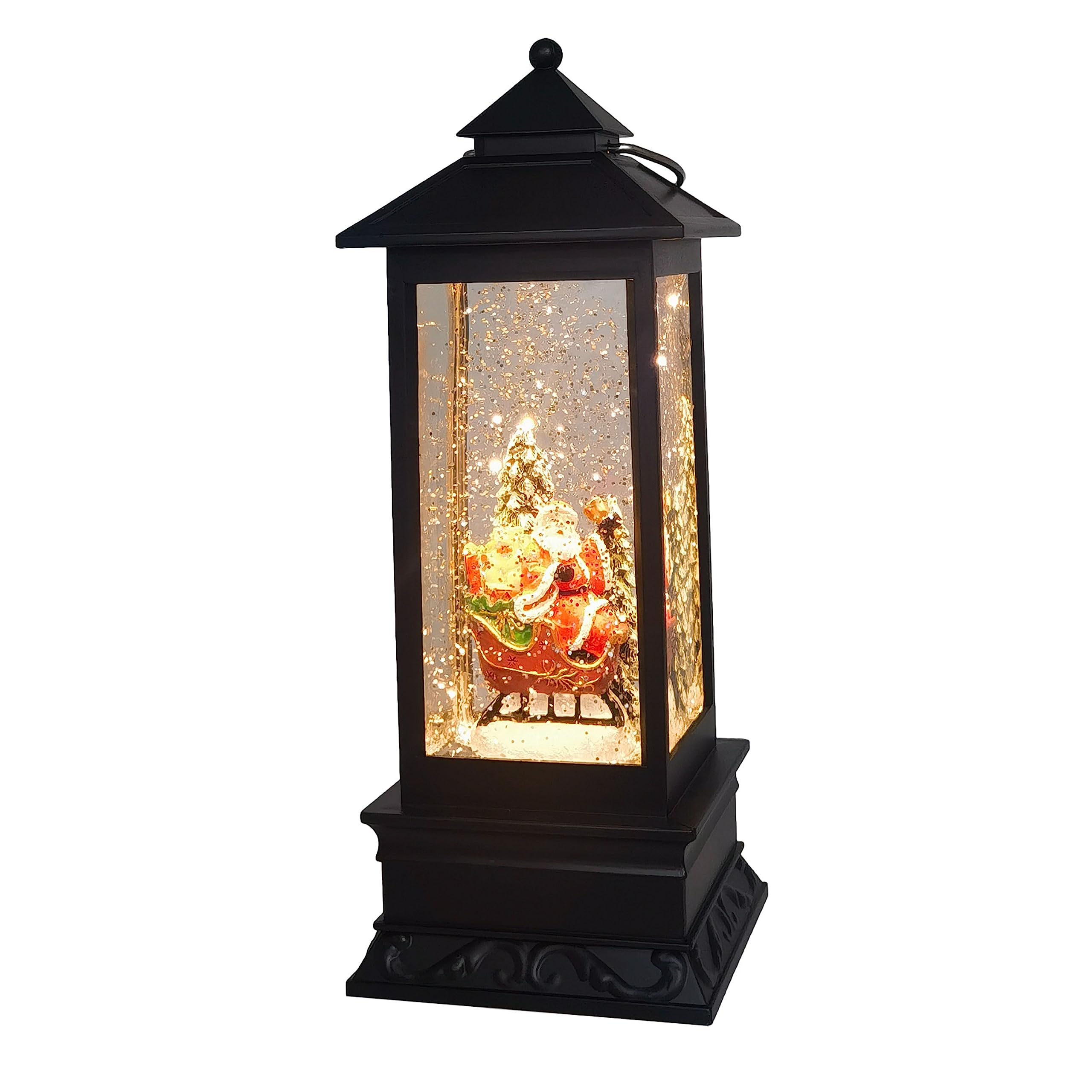 Amazon.com: Musical Santa Claus Snow Globe Lantern - Battery and Plug ...