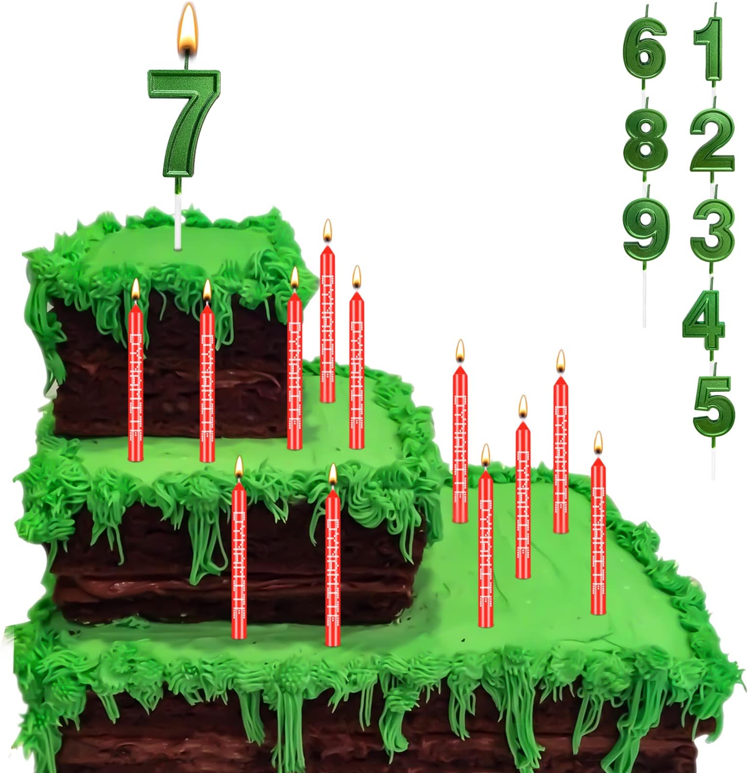 Amazon.com: Amscan TNT Pixelated Party Birthday Candle Set : Home & Kitchen