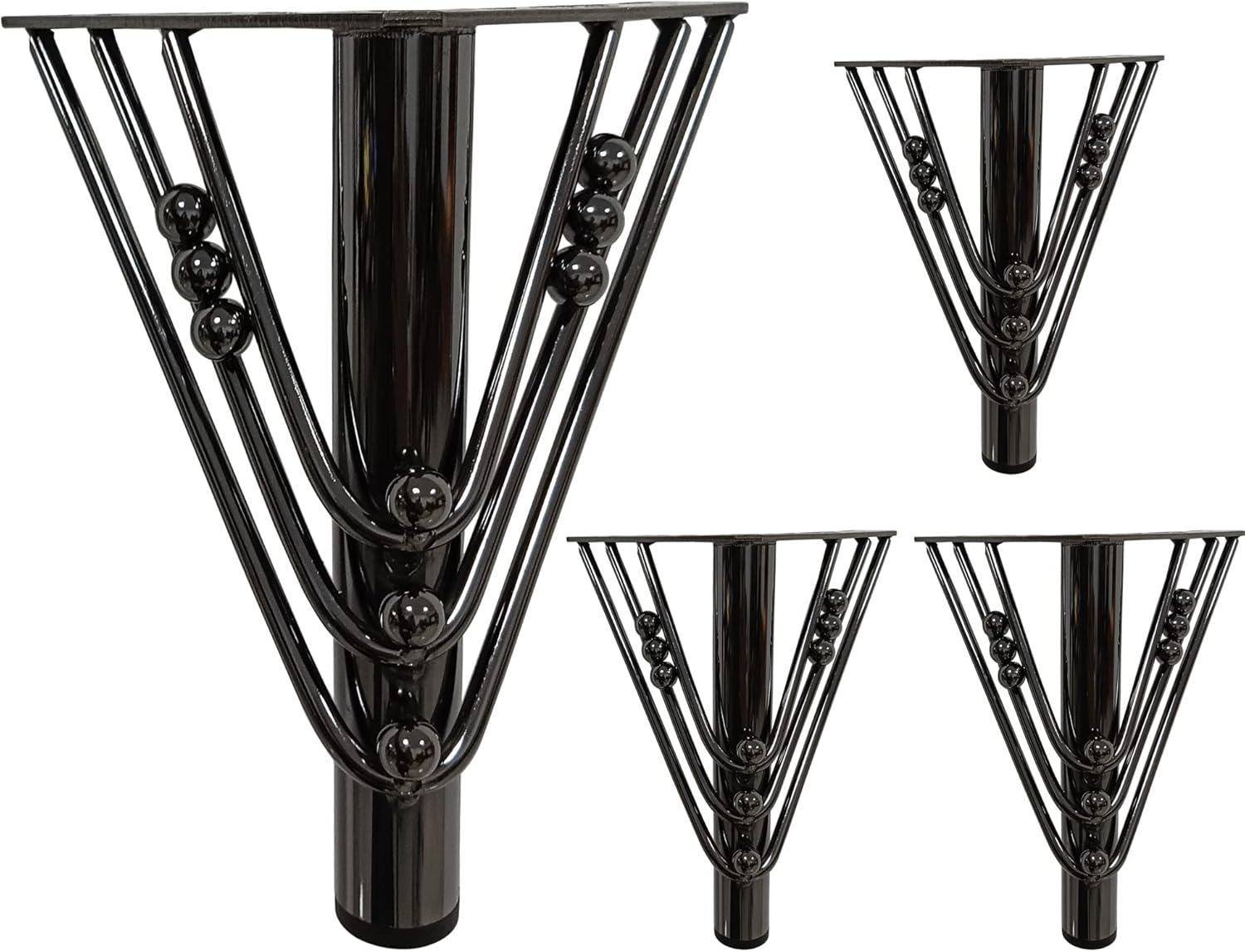 Amazon.com: Kualuzt 7 inch Black Furniture Legs Set of 4 Triangle top ...