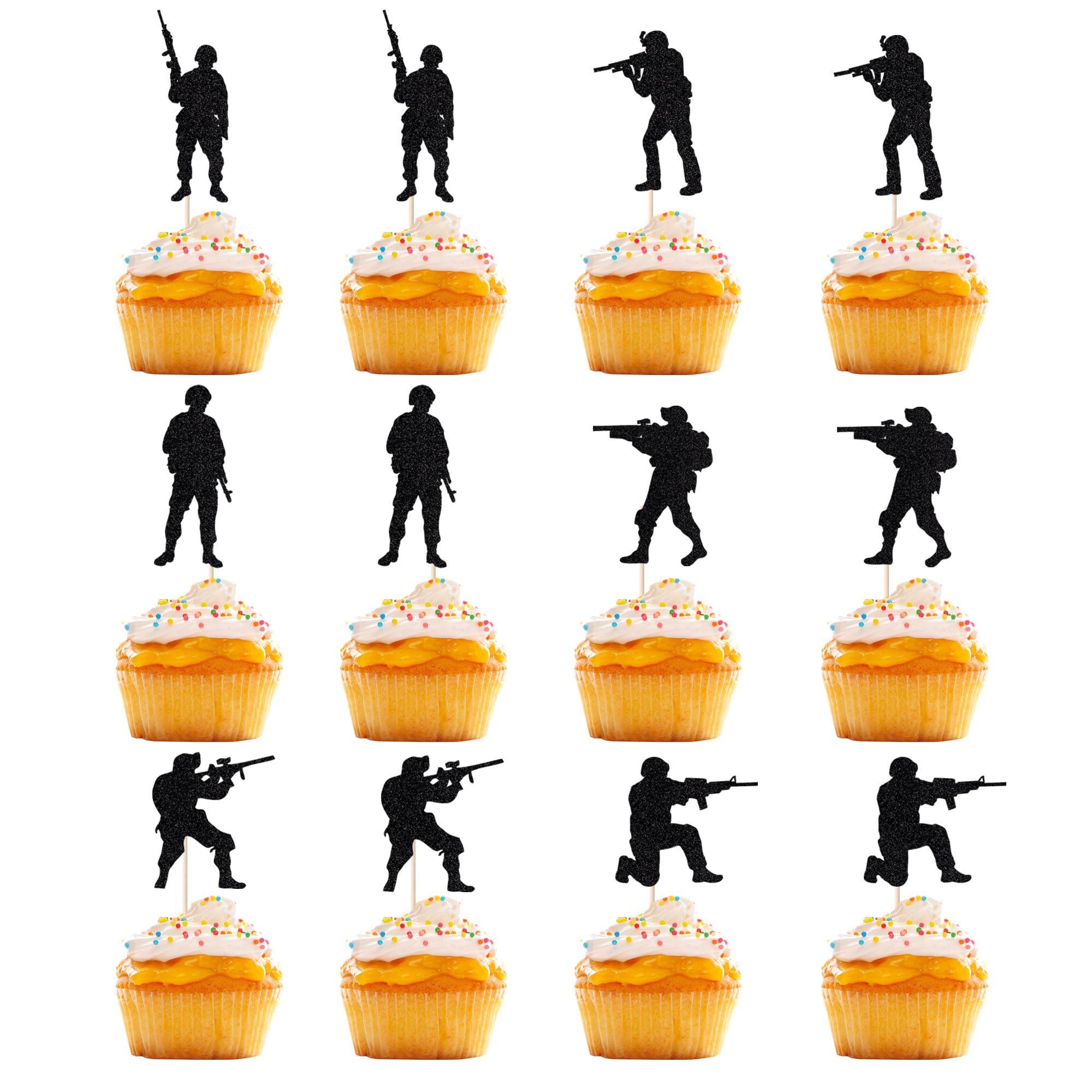 Snapklik.com : Naicaek 12 PCS Military Soldier Cupcake ToppersSoldiers Day