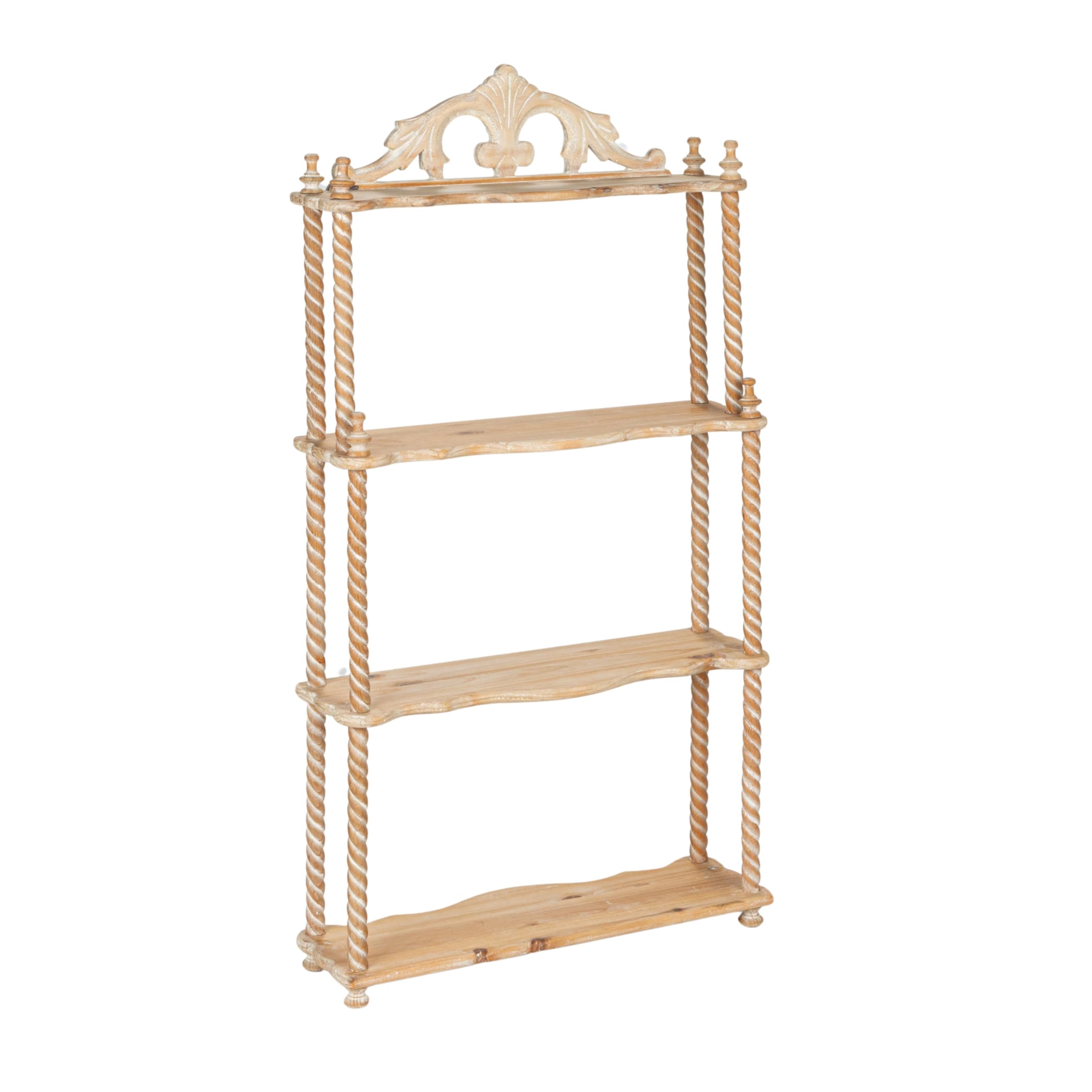Amazon.com: Creative Co-Op Wood Wall Shelf with Three Shelves, Natural ...