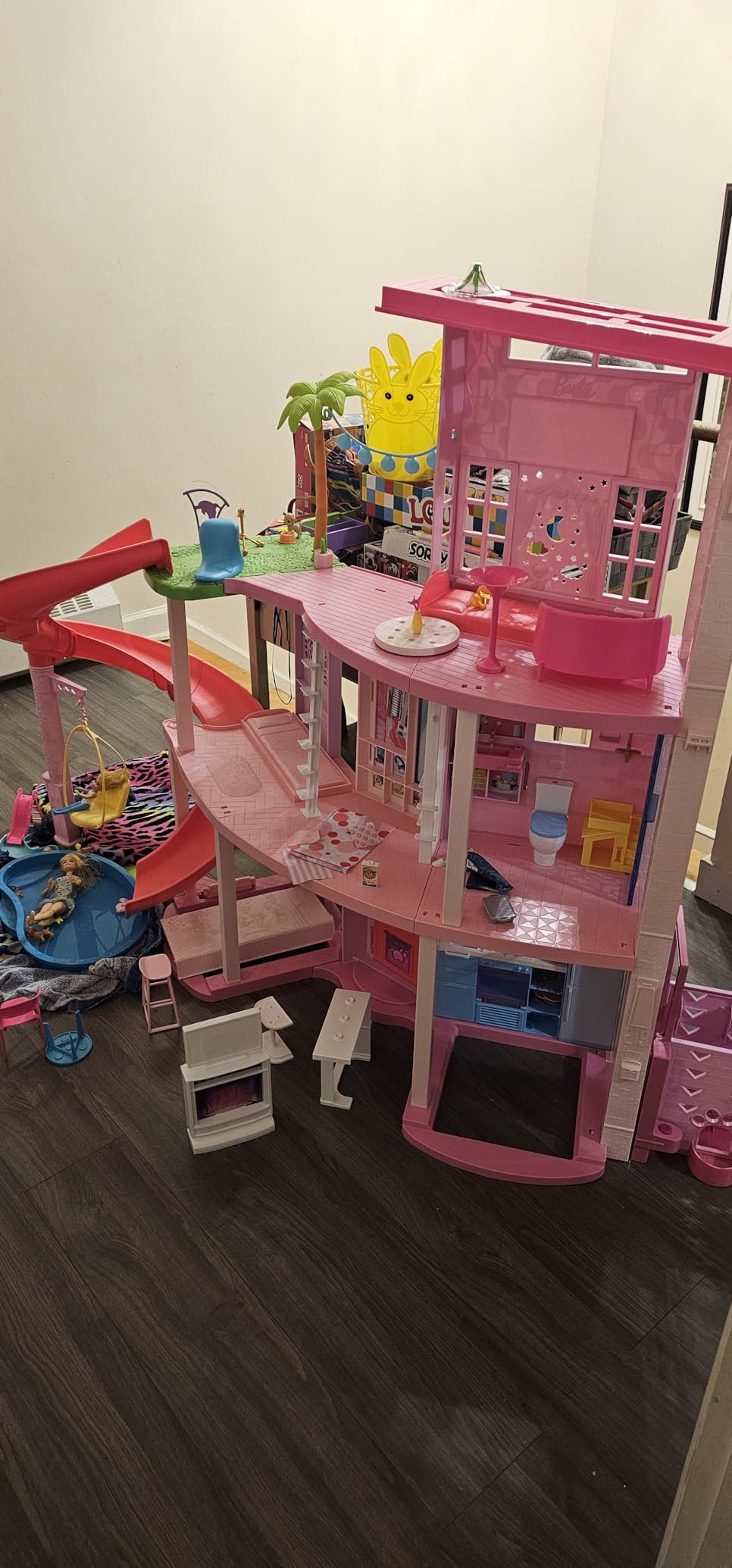 Barbie DreamHouse Doll House with 75+ Pieces Including Furniture & 3 ...