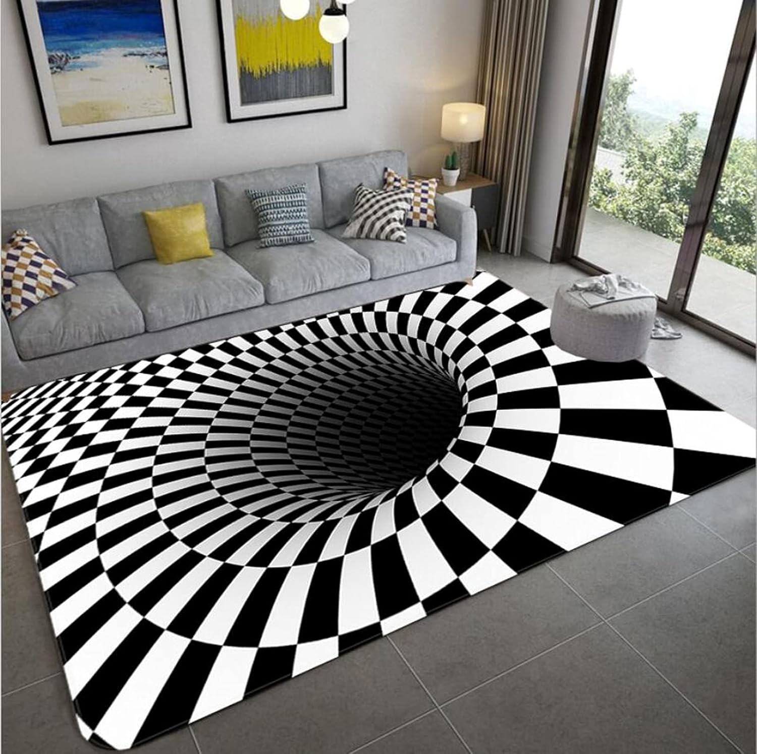 Amazon.com: CERYUEE 3D Optical Illusion Rug Fun Sensation of Falling ...
