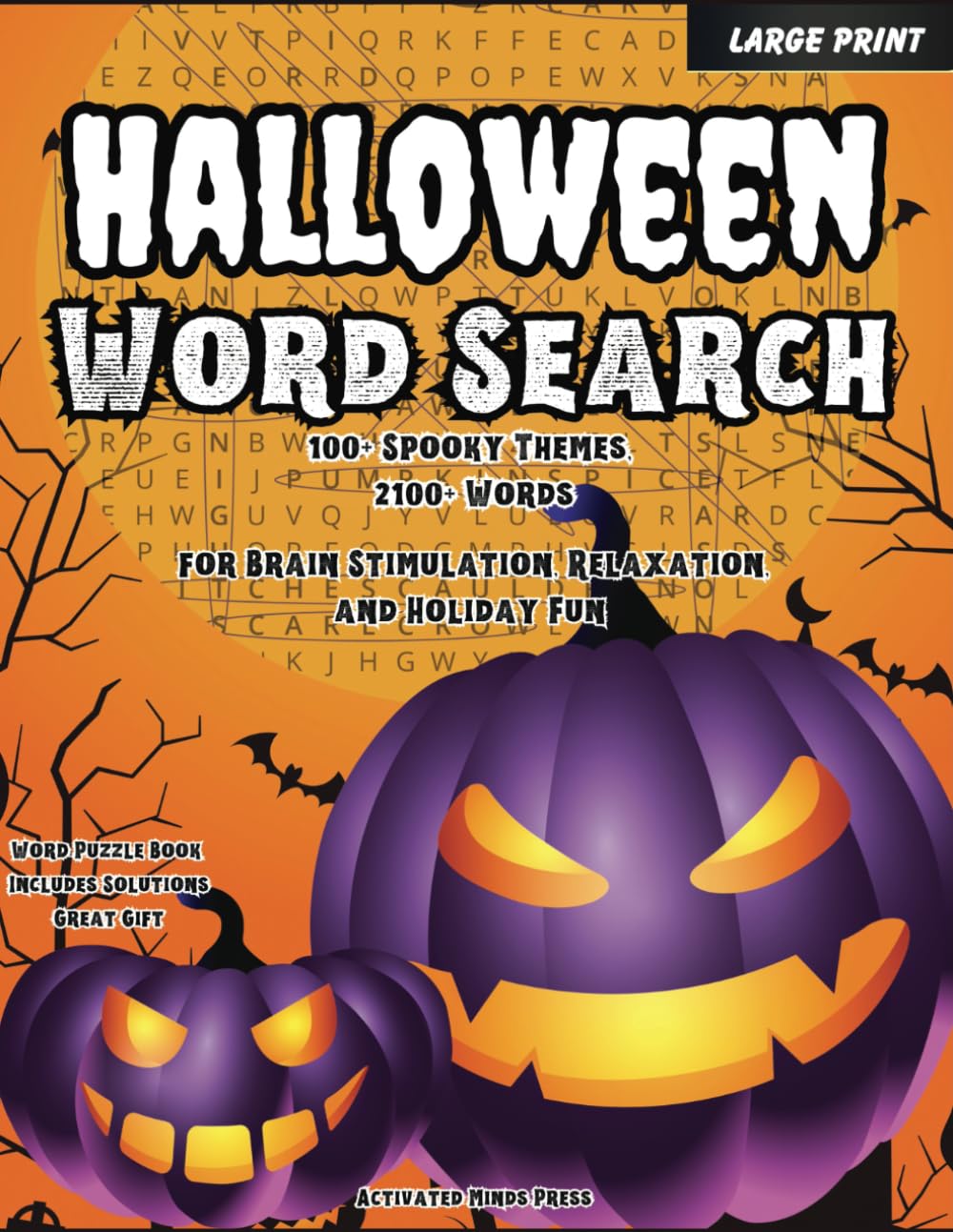 Halloween Word Search Large Print: 100+ Spooky Themes, 2100+ Words for ...