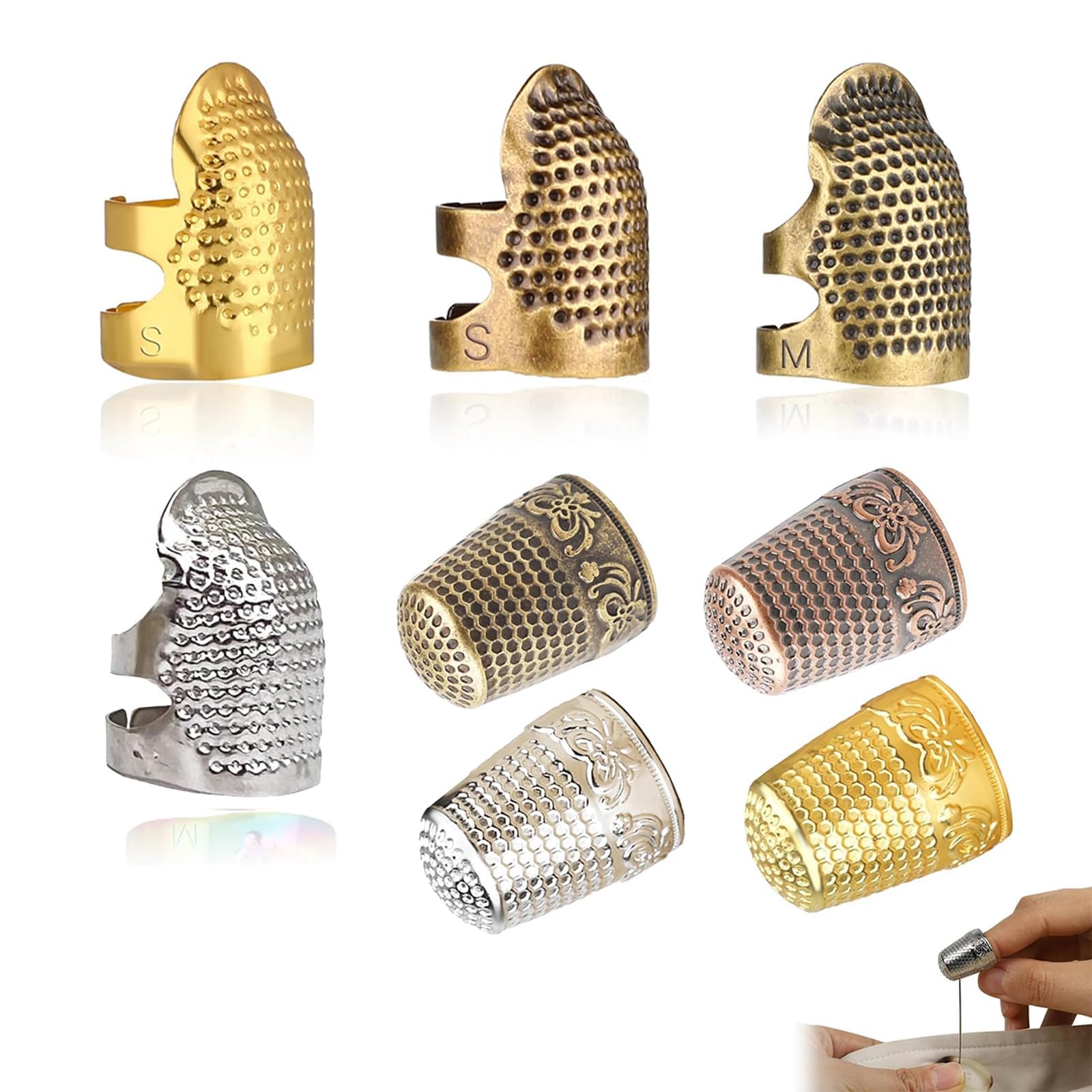8 Pcs Thimbles for Sewing, Thimble, Thimbles Thimbles for Hand Sewing ...