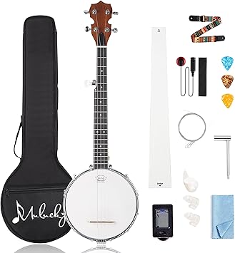 Amazon.com: 5 String Banjo Mini - Mulucky 26 Inch Travel Banjo Sapele ...