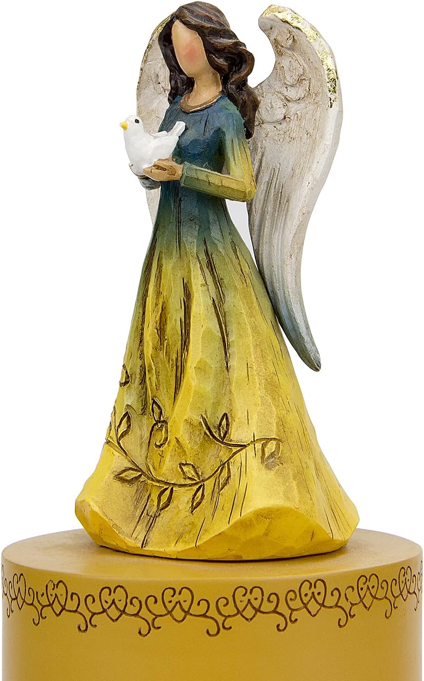 Amazon.com: Vineyard Carvings Guardian Angel Music Box Figurine - Hand ...