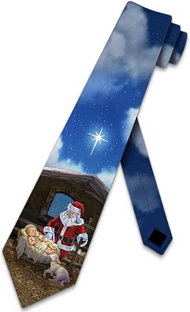 Amazon.com: Three Rooker Christmas Ties Mens Nativity Scene Necktie ...