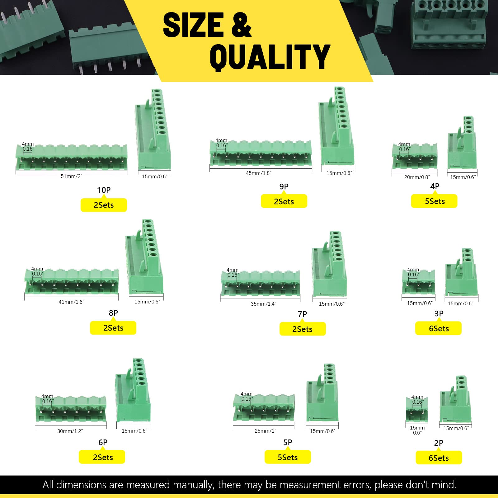Snapklik.com : Mardatt 32 Sets Male Female Pluggable Terminal Blocks ...