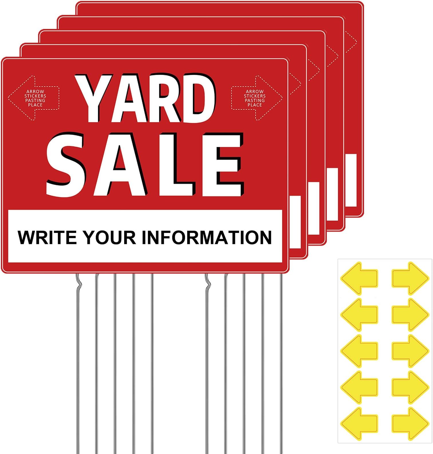Amazon.com : Hosuly 12 Pcs Yard Sale Signs 12 x 18 Inches Yard Sale ...
