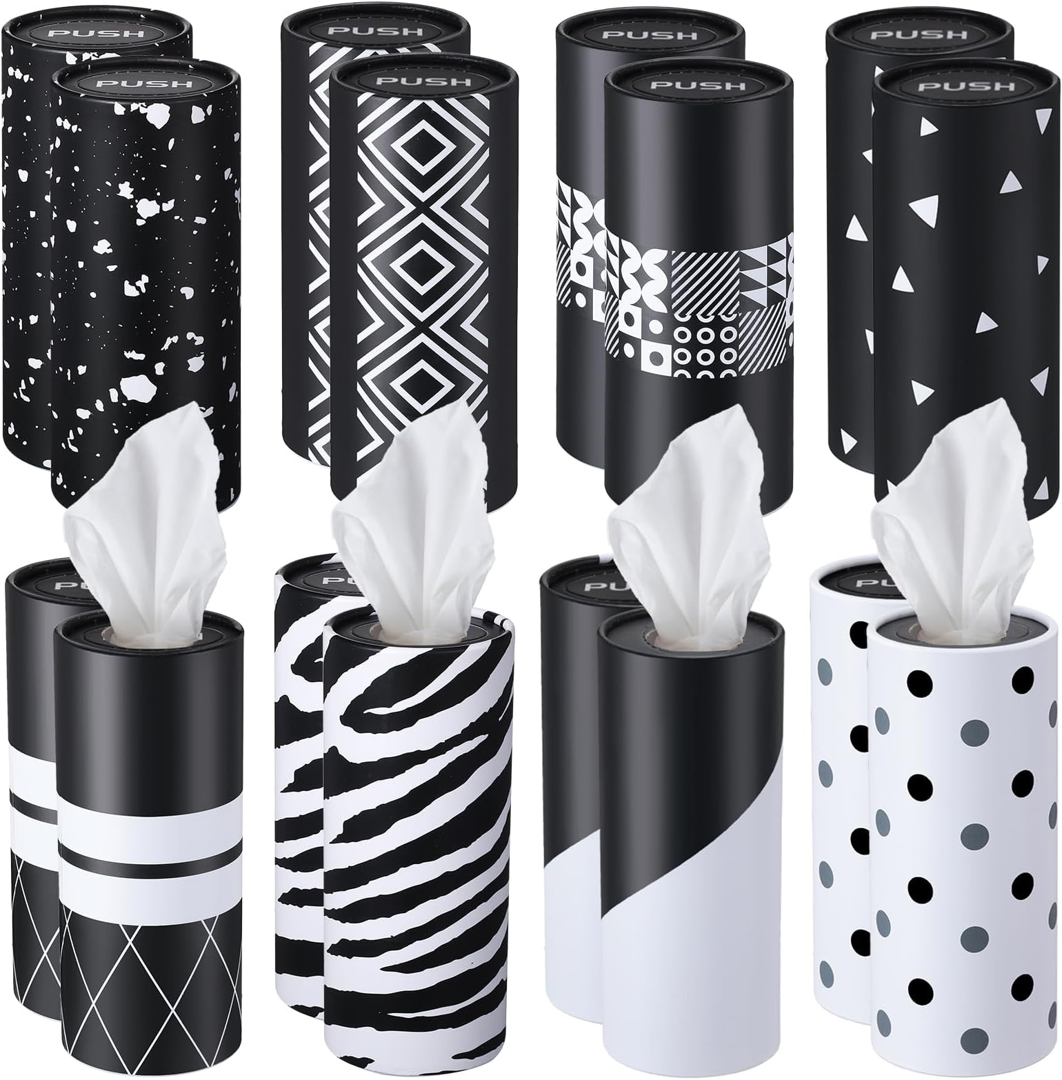 Amazon.com: Outus 12 Pcs Car Tissues Cylinder Holder with 3 Ply Facial ...