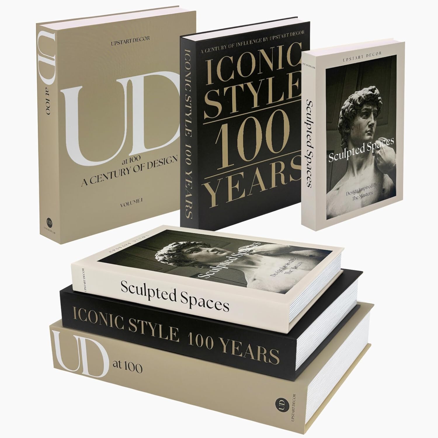 Amazon.com: Aesthetic Decorative Books Set of 3 Designer Fake Books for ...
