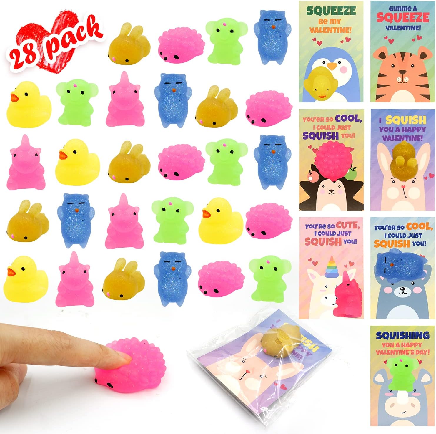 Amazon.com: GoForward 28 Pack Valentines Day Gift Cards with Glitter ...