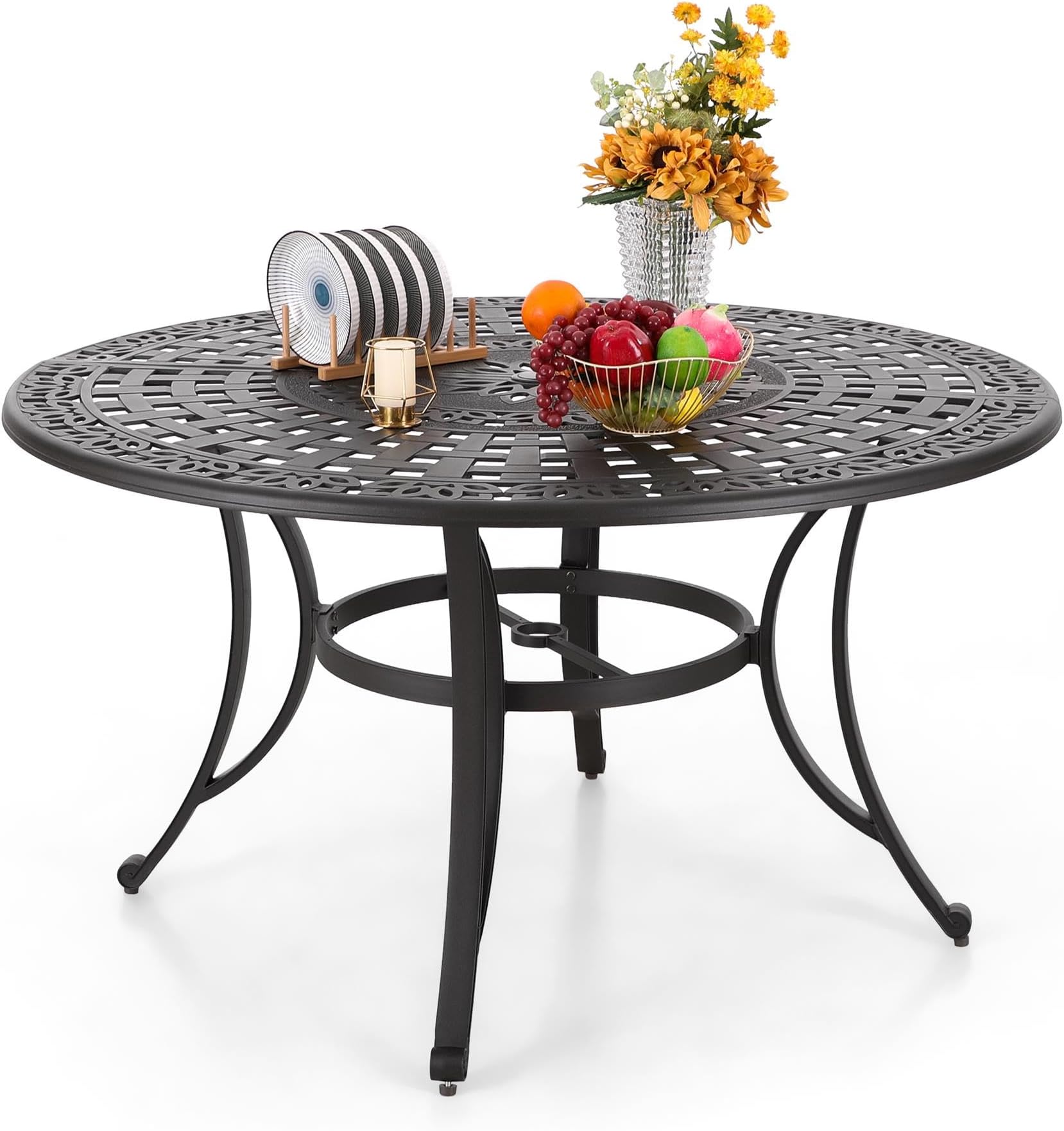 Amazon.com: Nixtopia Extra Large Metal Steel 58" Outdoor Patio Round ...