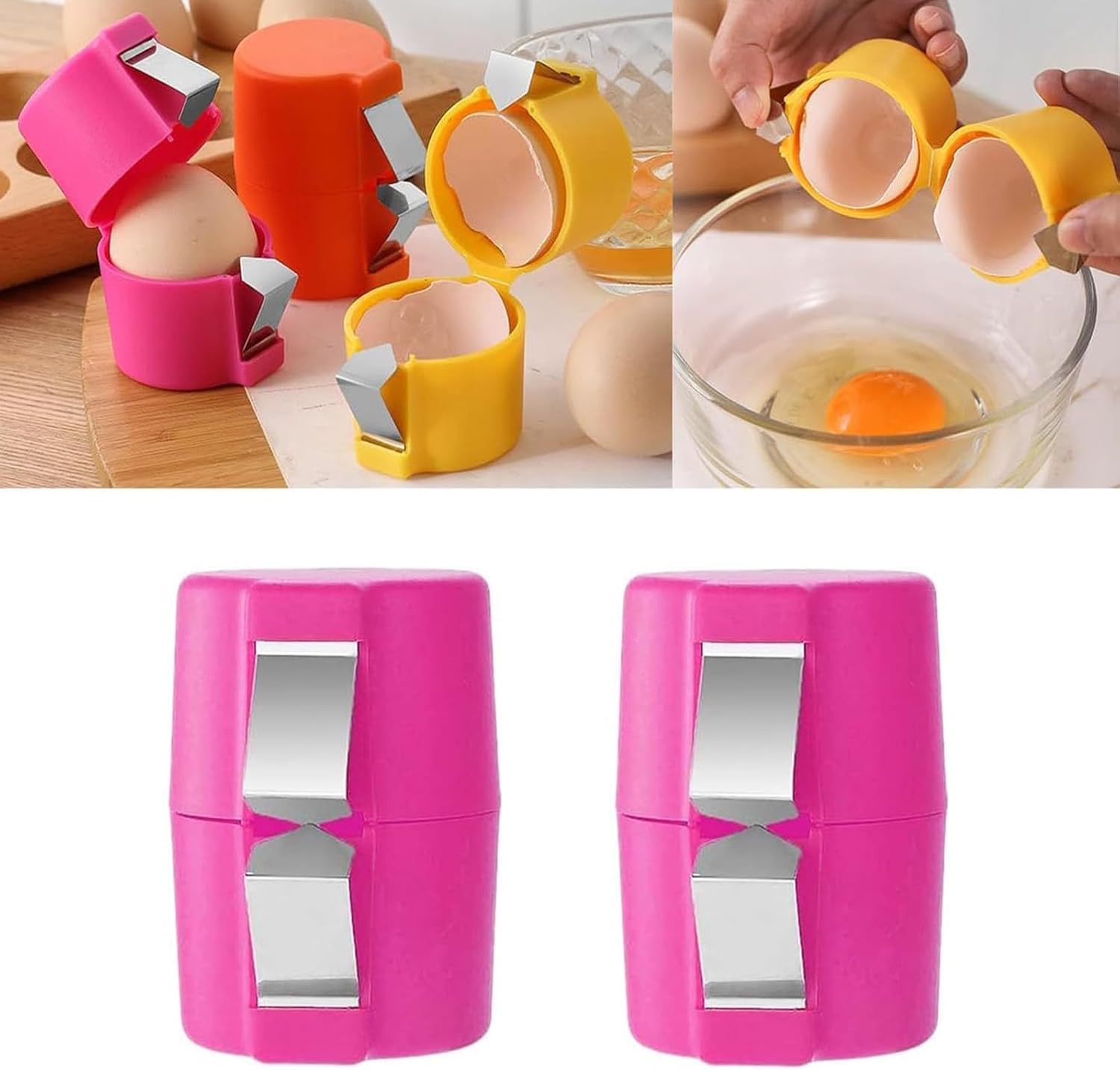 Amazon.com: Stainless Steel Egg Cracker & Peeler - Quickly Cuts Raw ...