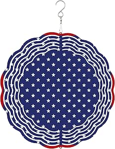 Amazon.com: American Flag Day Wind Spinner 3D Stainless Steel, 9.8 Inch ...