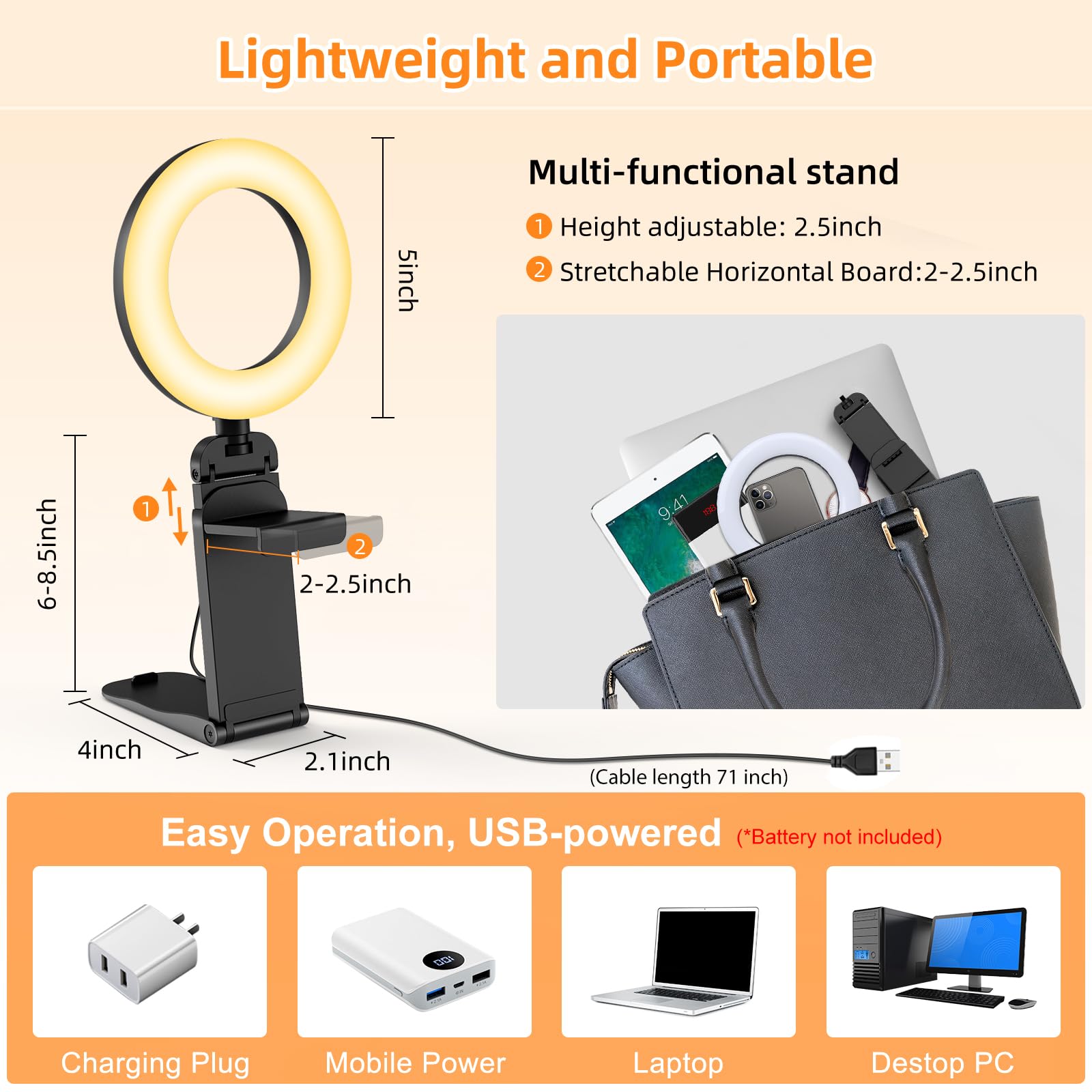 Snapklik.com : Ring Light For Computer Laptop,Video Conference Lighting ...