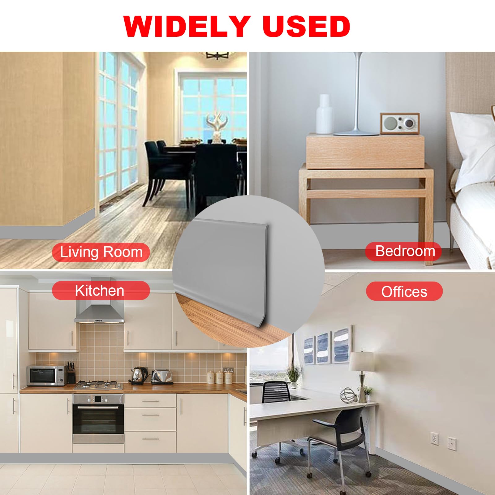 Snapklik.com : Copgge Flexible Baseboard Trim Peel And Stick Vinyl Wall ...