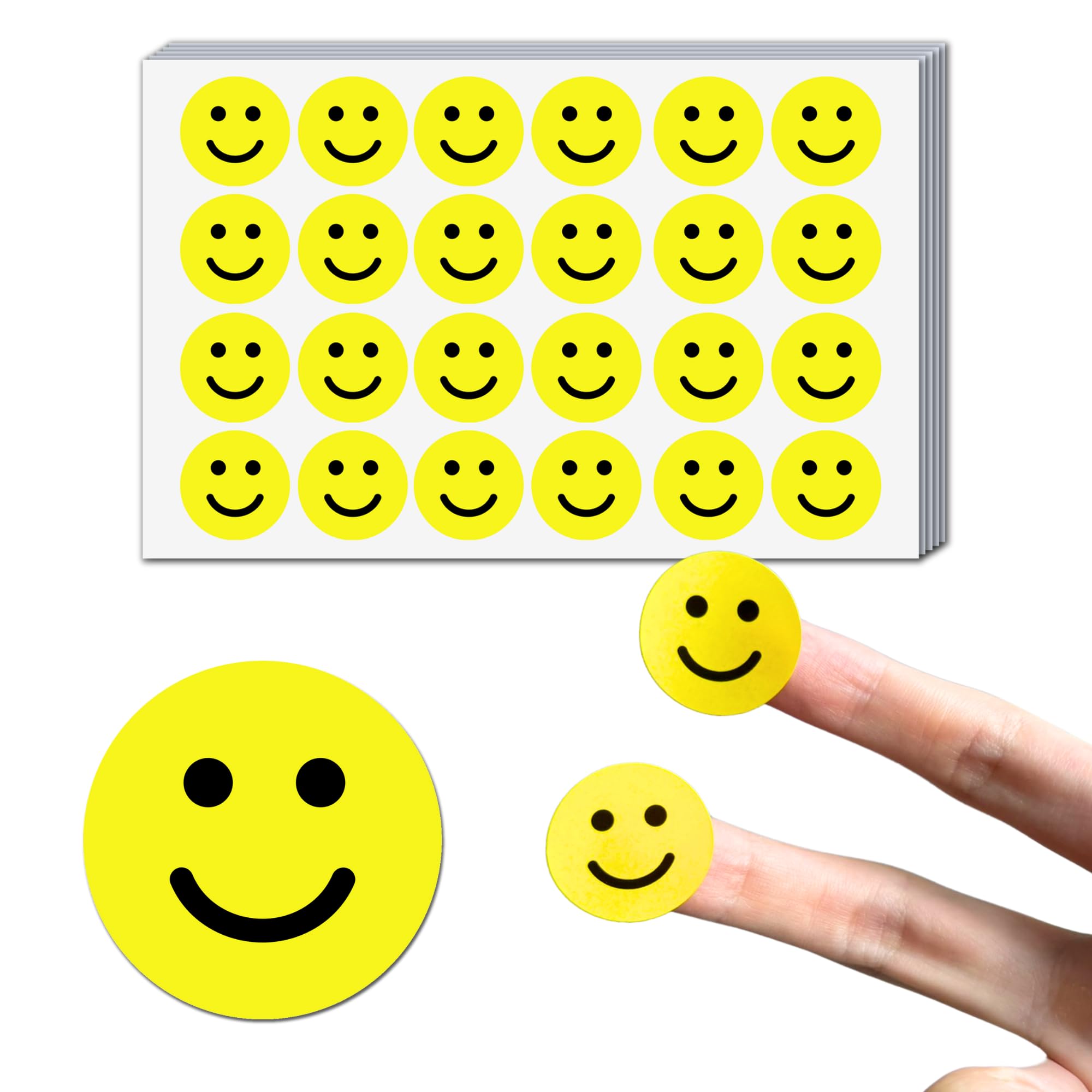 Amazon.com : 1200 Pack, 1" Smiling Happy Smile Face Stickers, Yellow ...