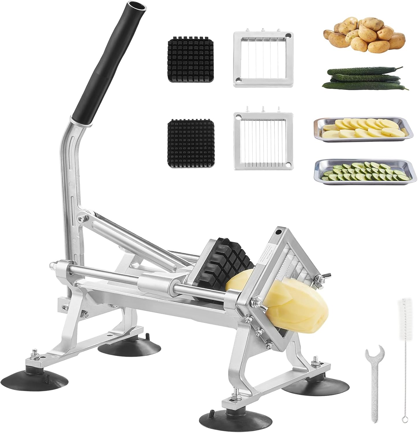 Amazon.com: VEVOR Commercial Vegetable Slicer, 1/4"+3/8"+1/2" Fruit ...