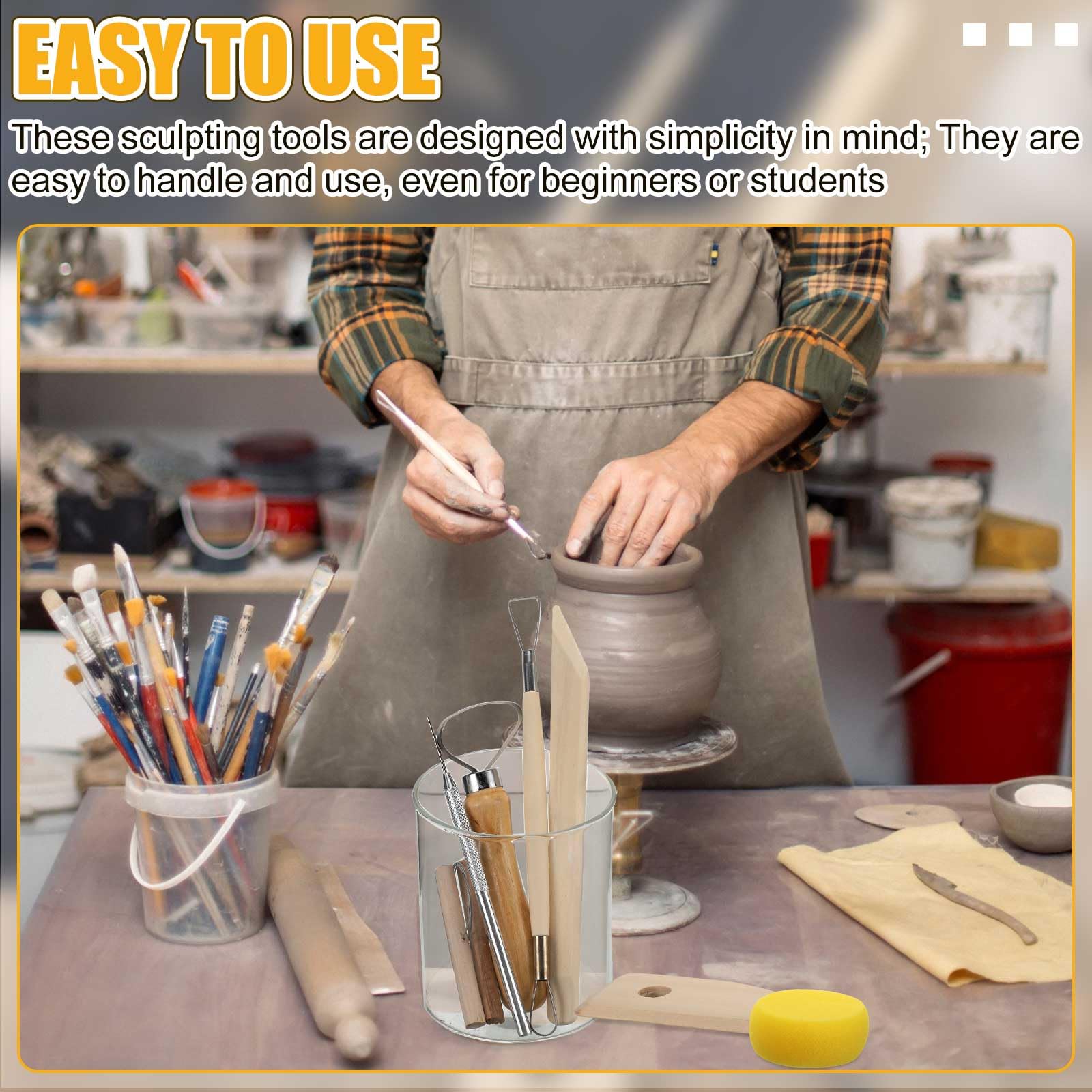 Snapklik.com : Leriton 40 Pcs Pottery Clay Tools Kit Sculpting Clay ...