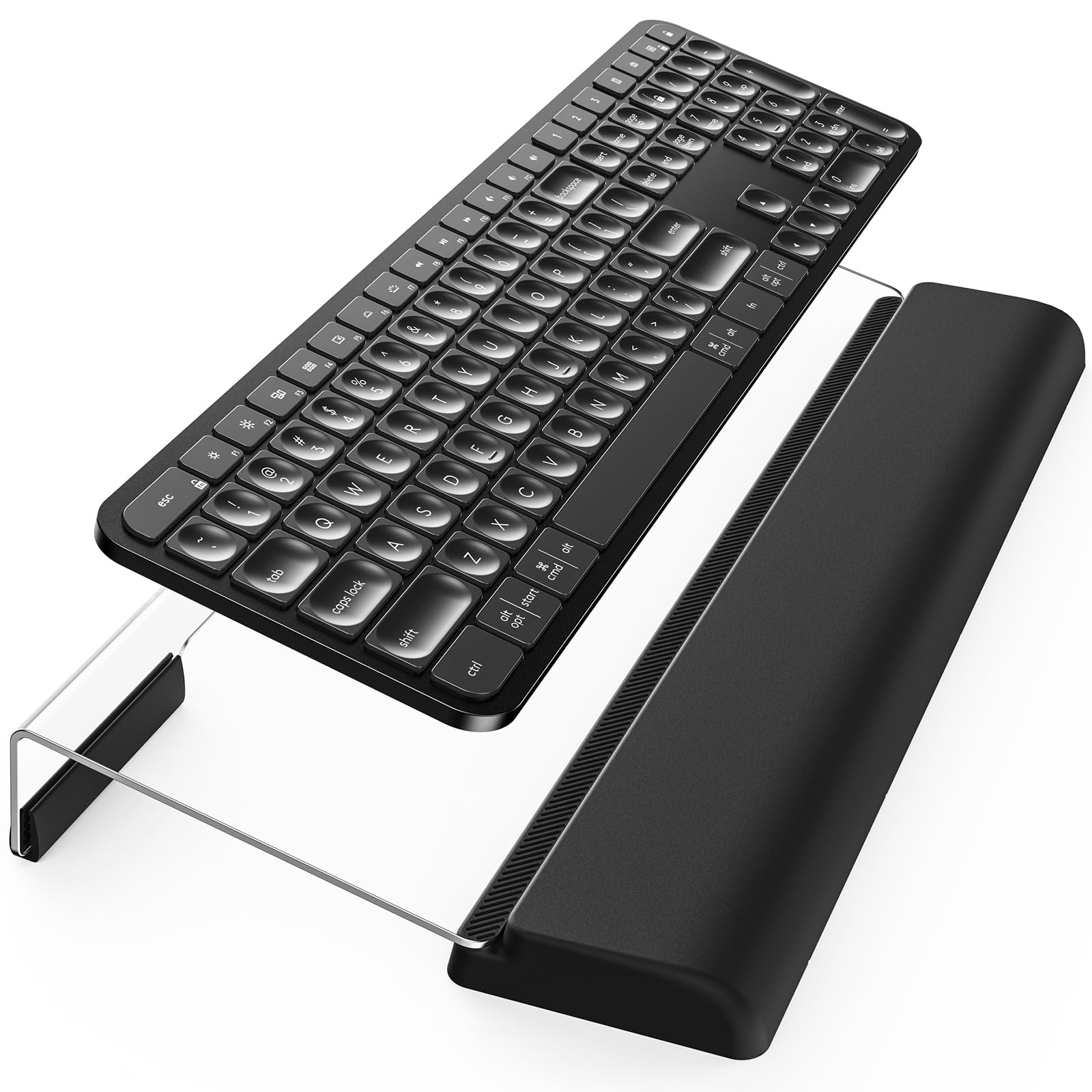 Compact Keyboard Stand with Silicone Wrist Rest & 3-Level Height ...
