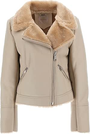 GUESS Denise Faux-Leather Moto Jacket at Amazon Women's Coats Shop