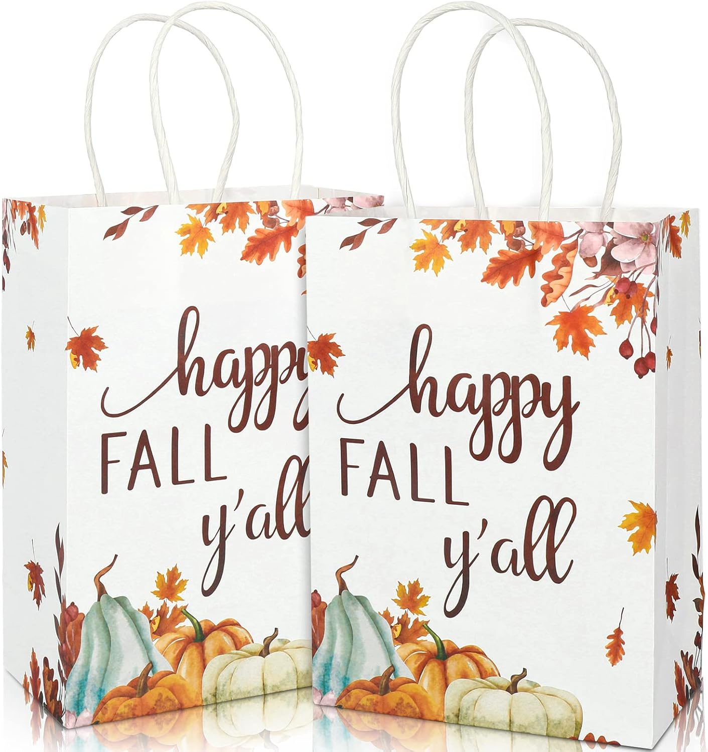 Amazon.com: AnyDesign 16Pcs Happy Fall Y'all Gift Bags Autumn Maple ...