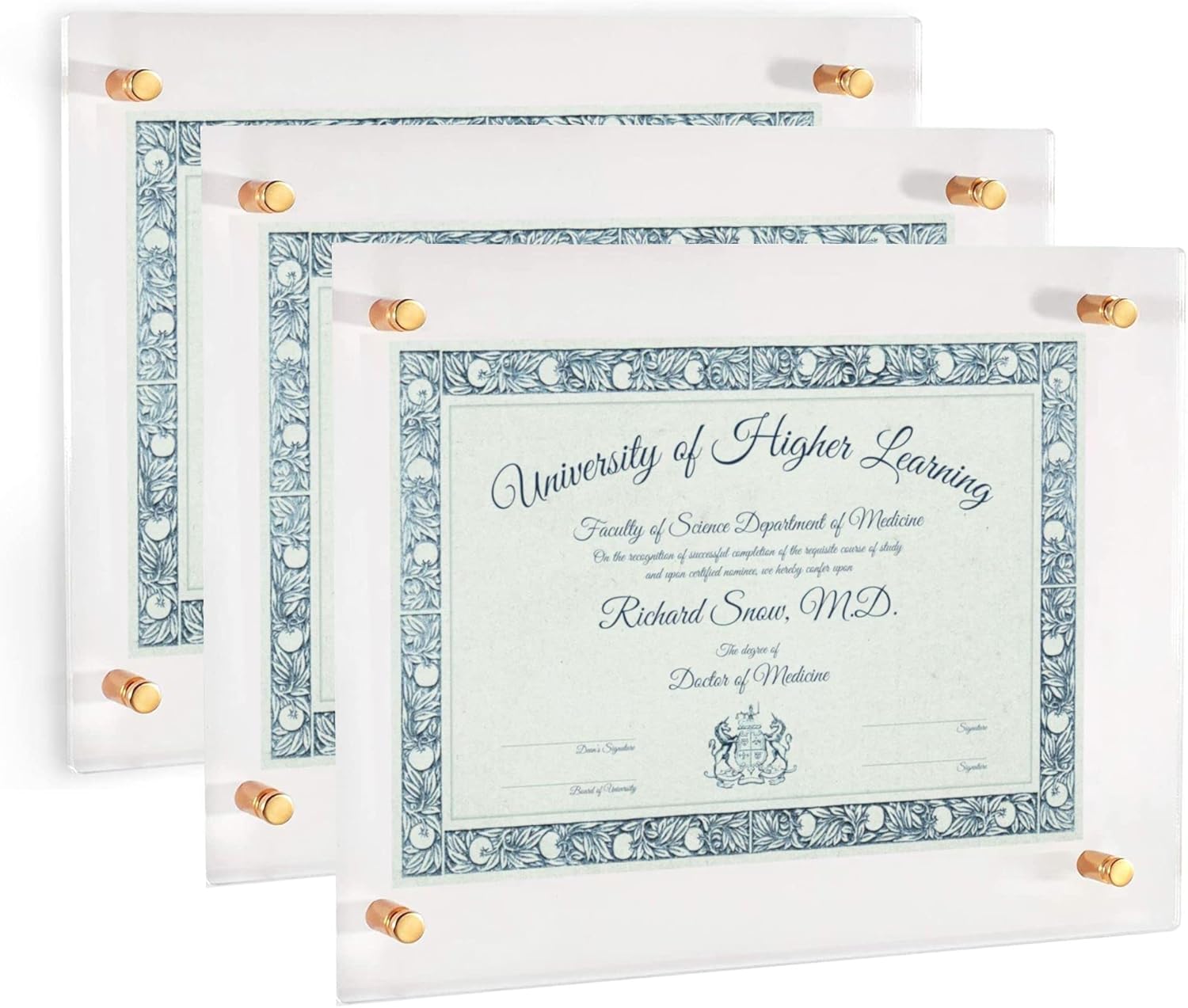 Amazon.com: (11" x 14") 3 Pack Clear Acrylic Wall Mount Floating ...