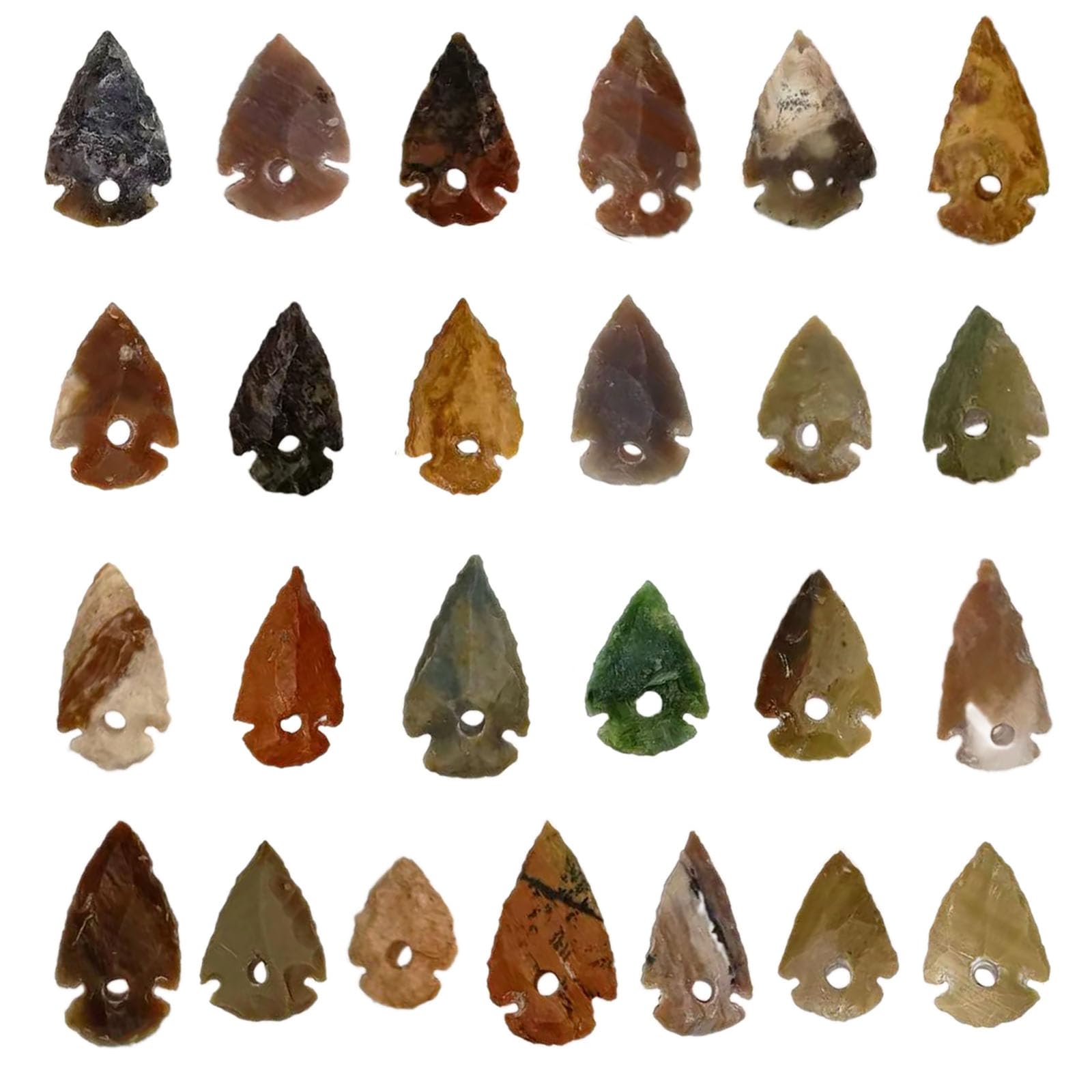 Amazon.com: texasrun 25 PCS Drill Hole Agate Arrowheads Pendant for ...