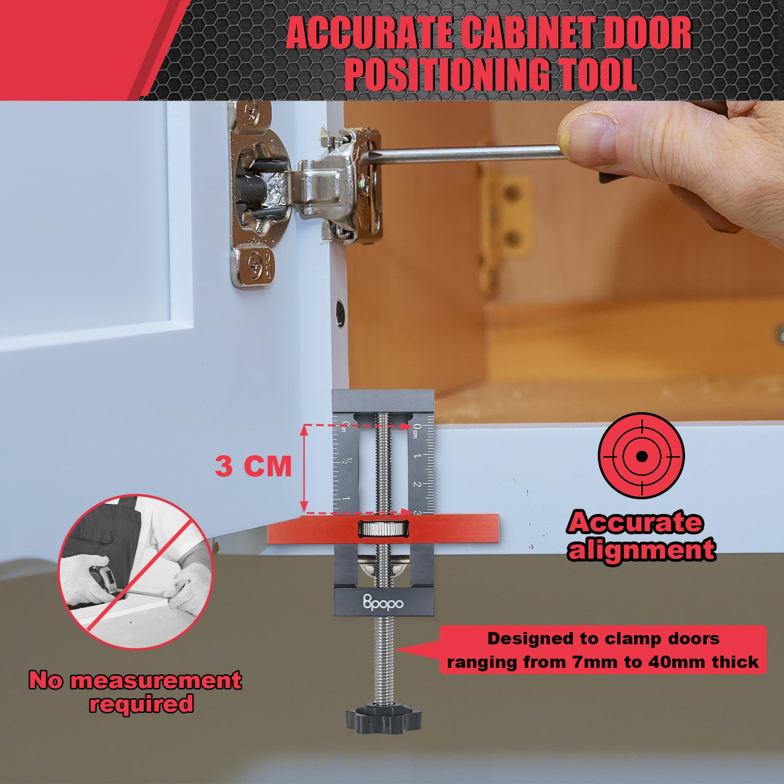 Snapklik.com : Cabinet Door Mounting Jig, Adjustable Aluminum Alloy ...