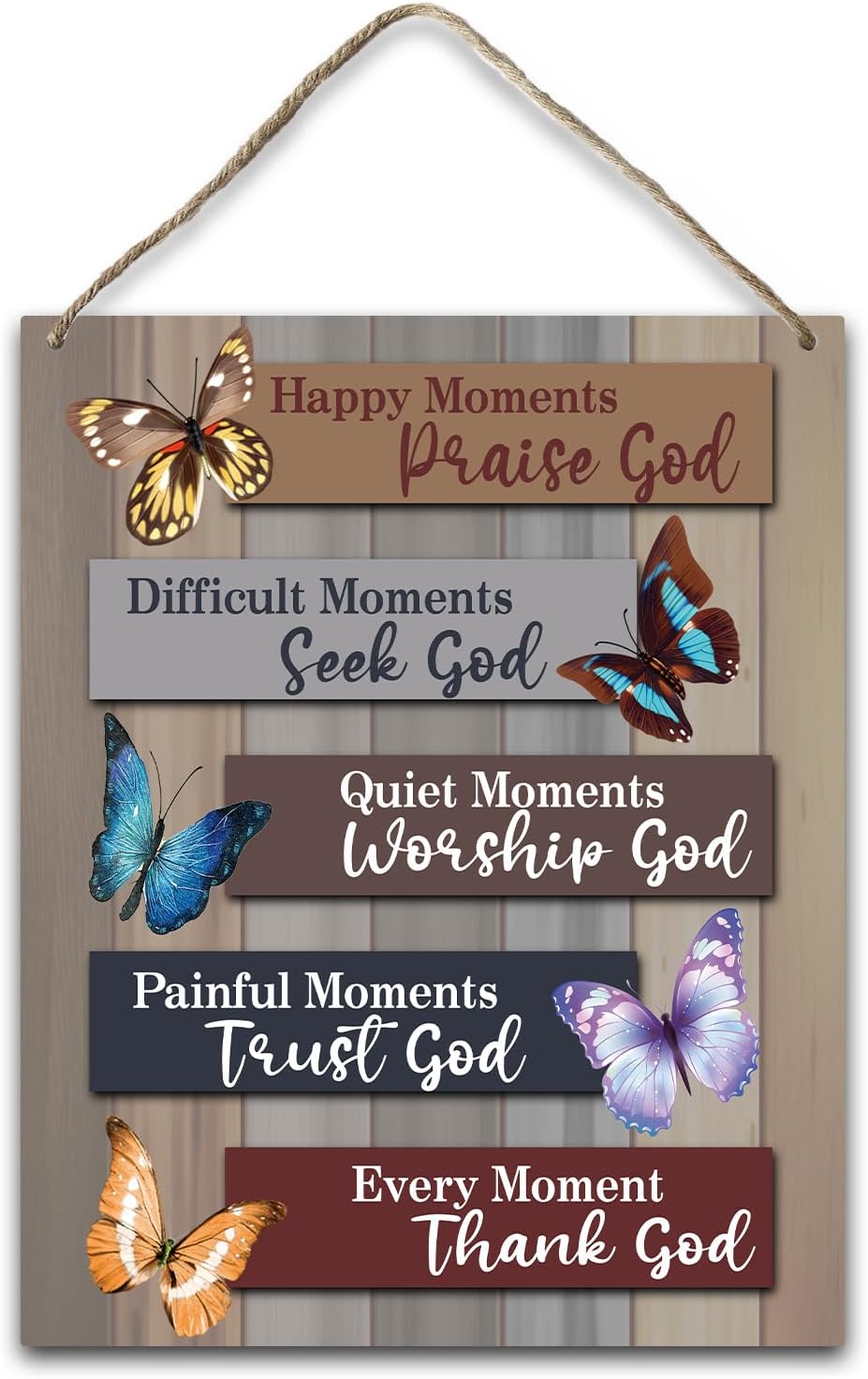 Amazon.com: Christian Hanging Plaque With Rope, Home Wall Decor Wood ...