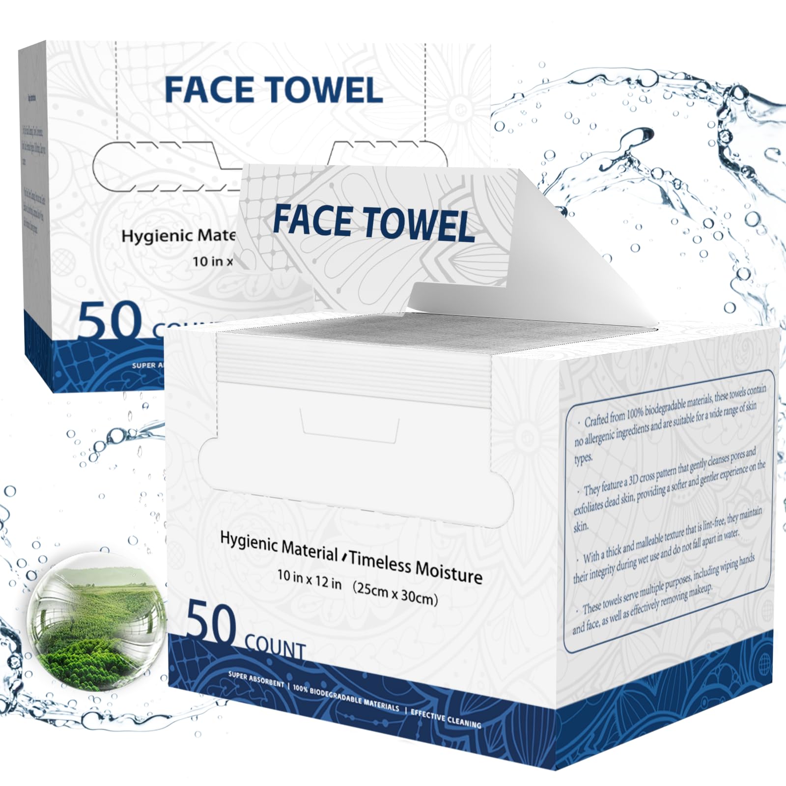 Amazon.com: Face Towels, 10” x 12”, Face Towelettes Disposable, Extra ...