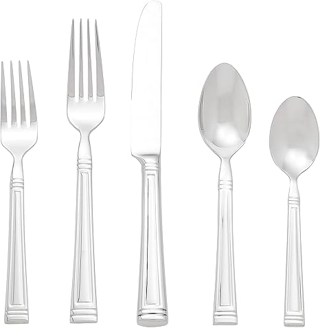 Amazon.com | Lenox Esquire 65-Piece Flatware Set, 8.75 LB, Metallic,Silver: Lenox Stainless ...