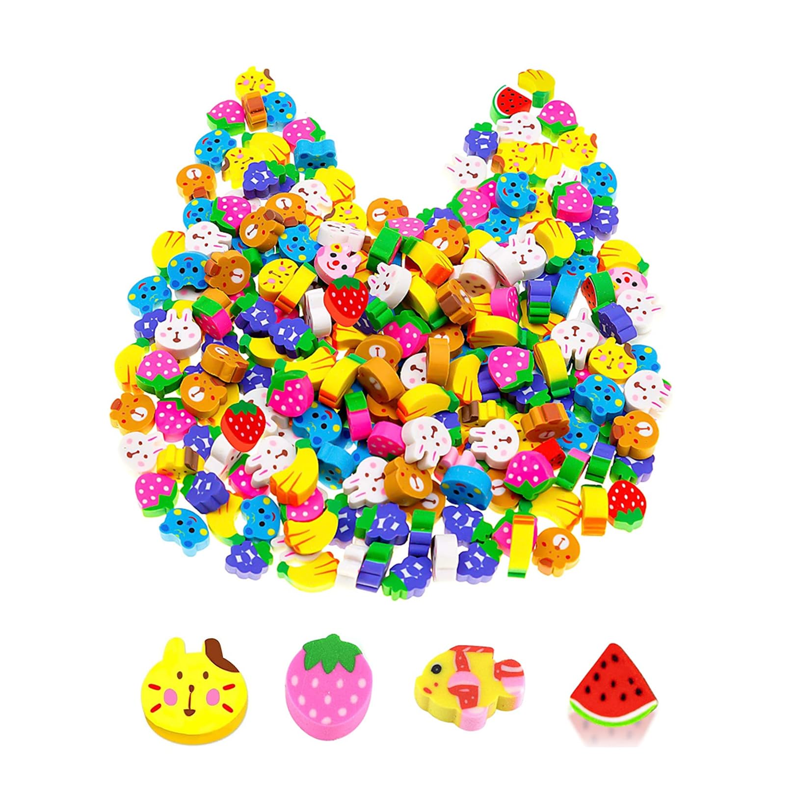 50 Pieces Mini Erasers for Students, Novelty Animal Erasers, Small ...