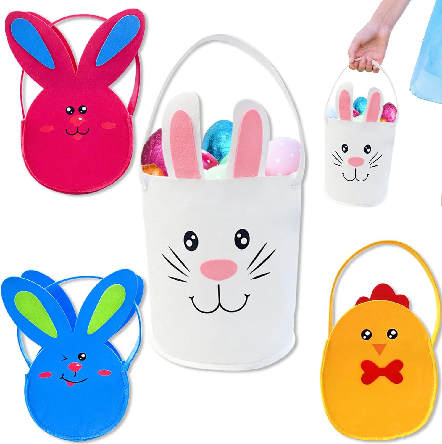 QQDBT Easter Basket with Handle 12PCS, DIY Easter Basket Craft, Easter ...