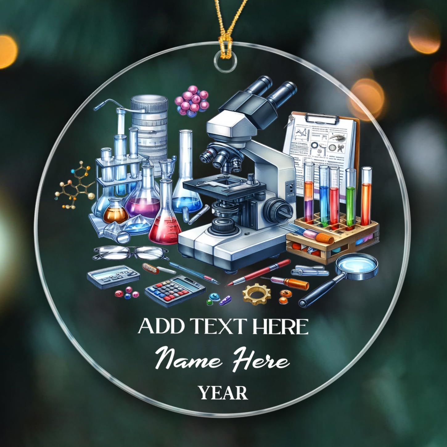 Amazon.com: Personalized Scientist Christmas Ornament Gift for Dad Mom ...
