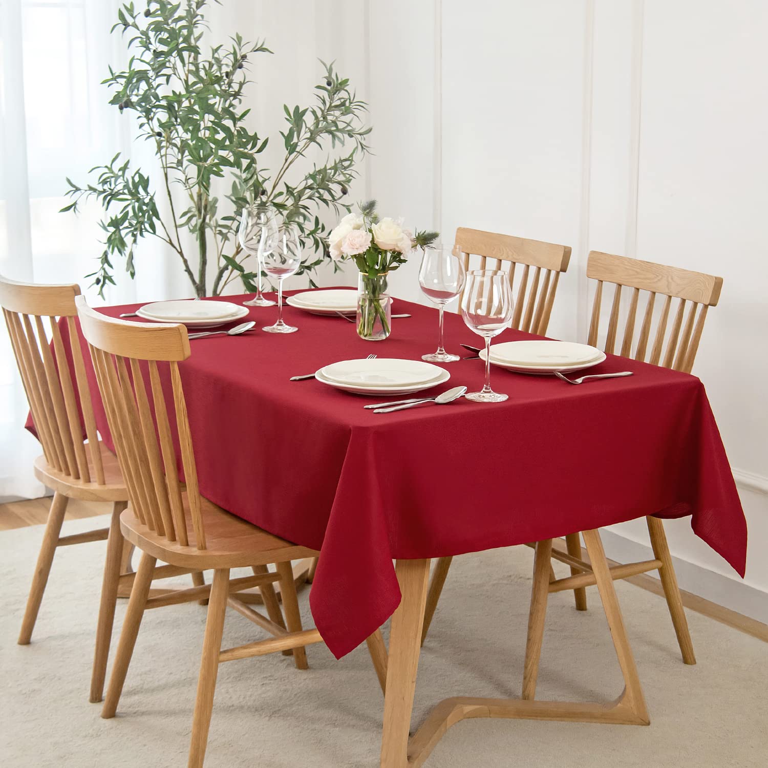 Formal Tablecloth Texture Damask Linen Tablecloth Lavender Gray