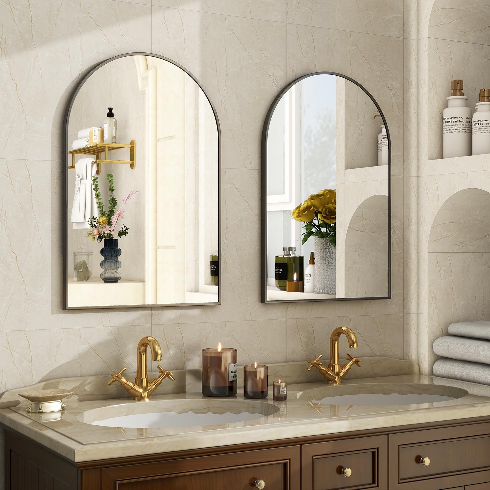 Snapklik.com : GLSLAND 16x24 Inch Arch Bathroom Mirror - Arched ...