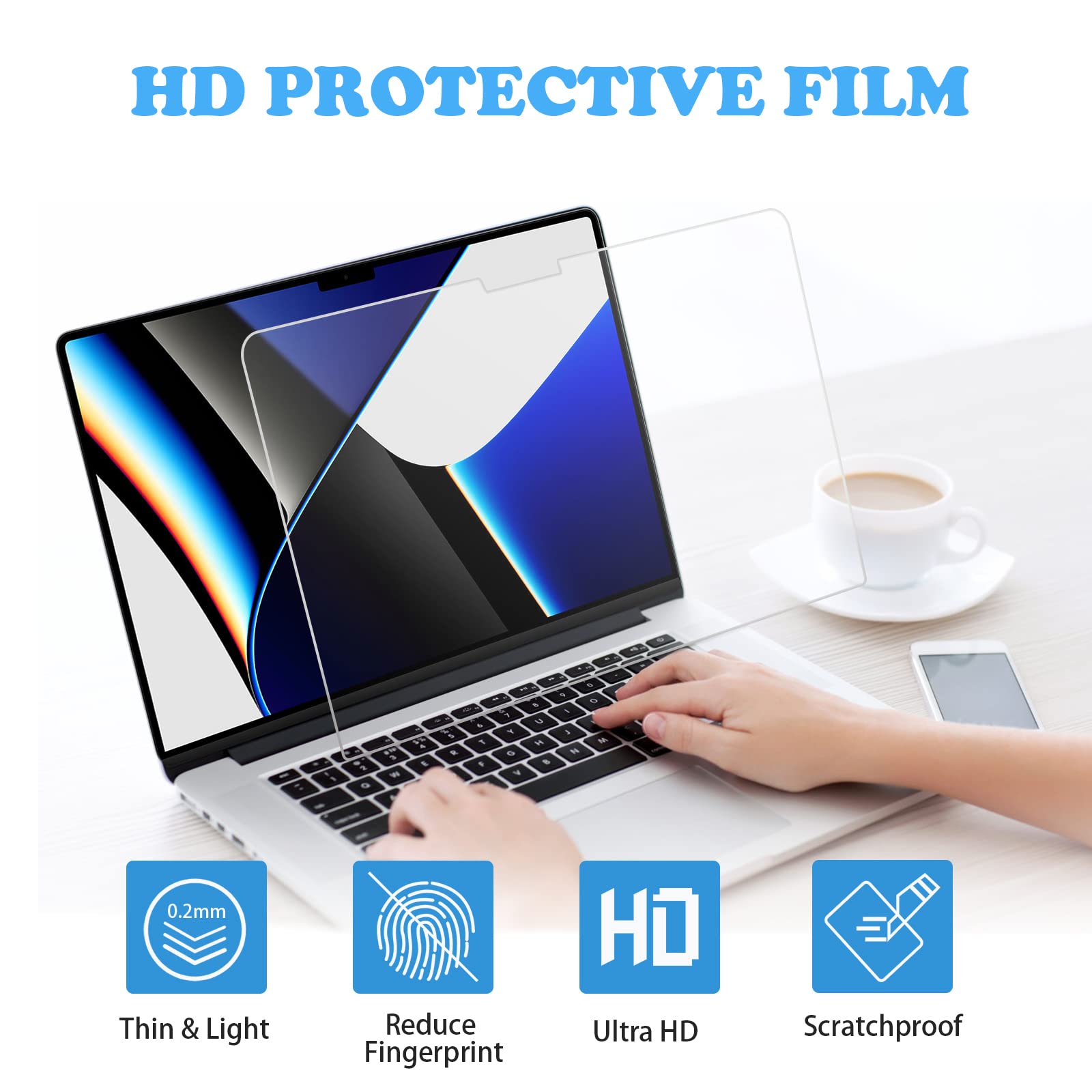 Plymun 3 Pack Designed for MacBook Pro 14 inch (2021) HD Scratch ...