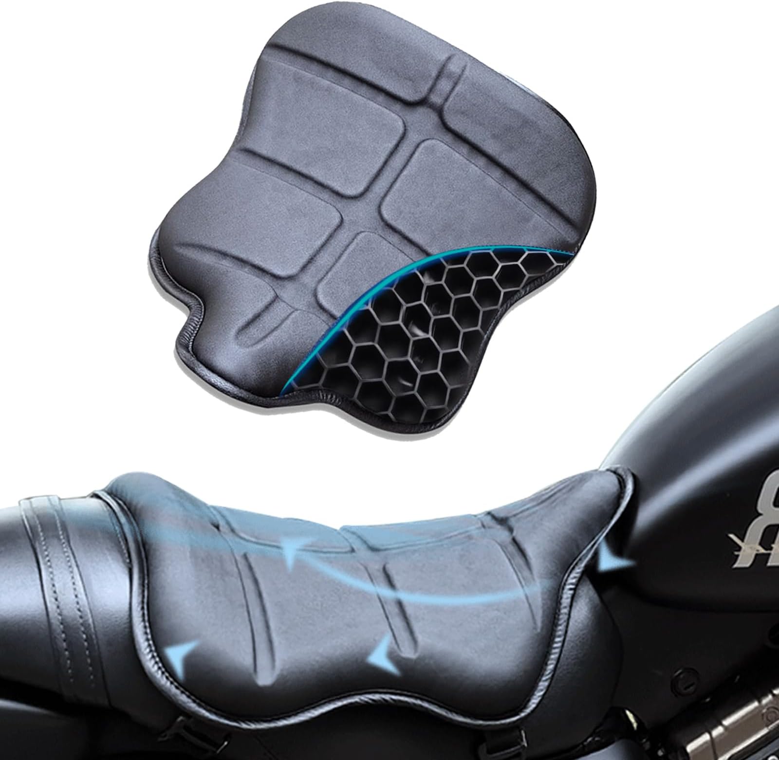 Amazon.co.jp: Liberator Plus バイクシートクッション ハニカムクッション ゲルクッション ほとんど対応 ほとんどのバイク 尻痛み 腰痛み解消 3D 軽減 衝撃吸収 ...