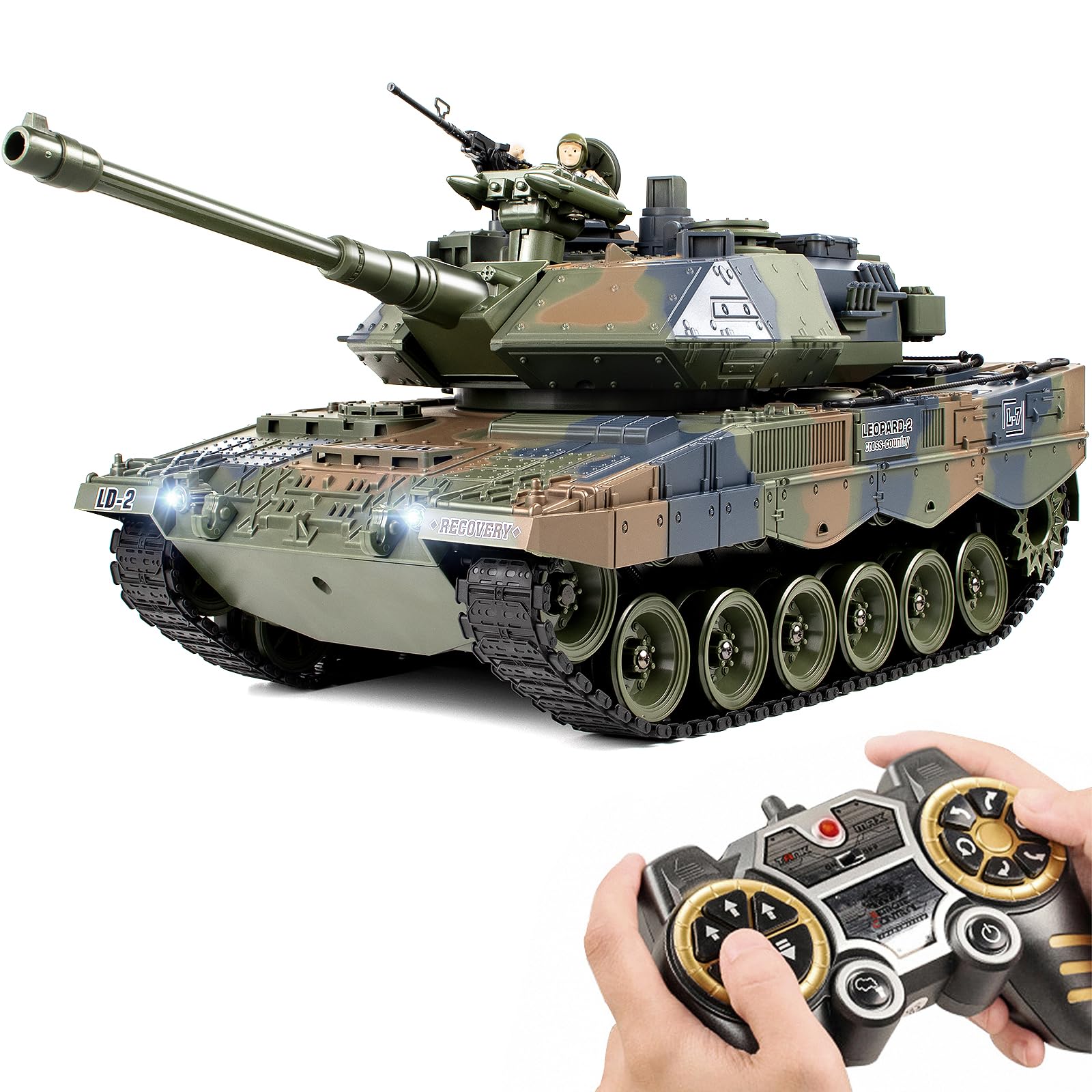 Amazon.com: DBshoot 1:18 Remote Control Tank, 2.4GHz German Leopard II ...