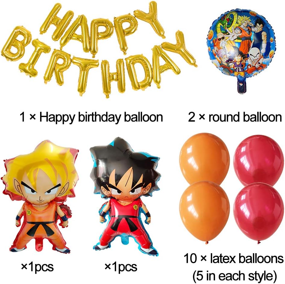 Happy Birthday Balloons,Dragon Ball Balloons Party Supplies Kit,Super ...