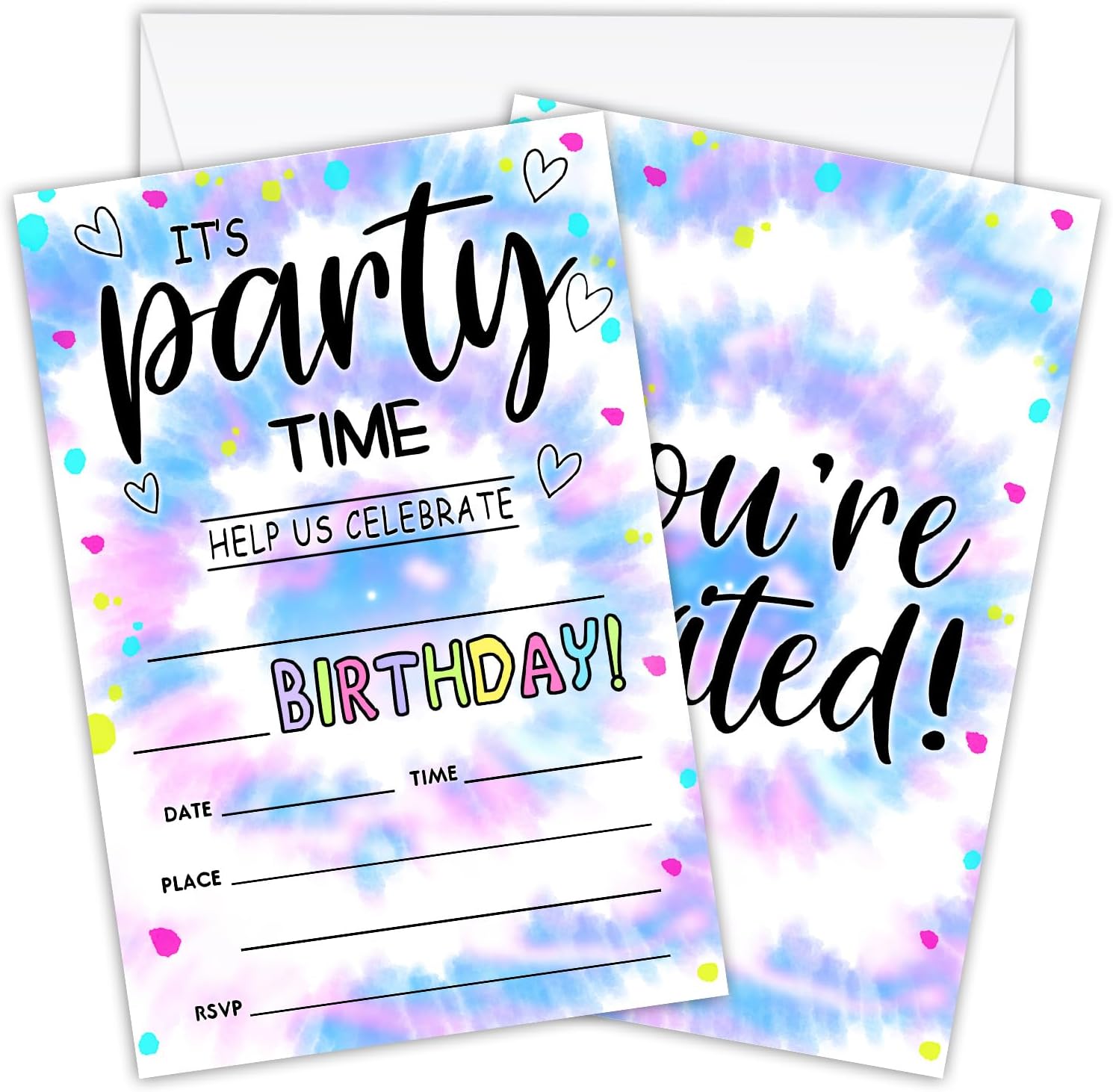 Amazon.com : WUAWN 20 It's Party Time Birthday Invitations with ...